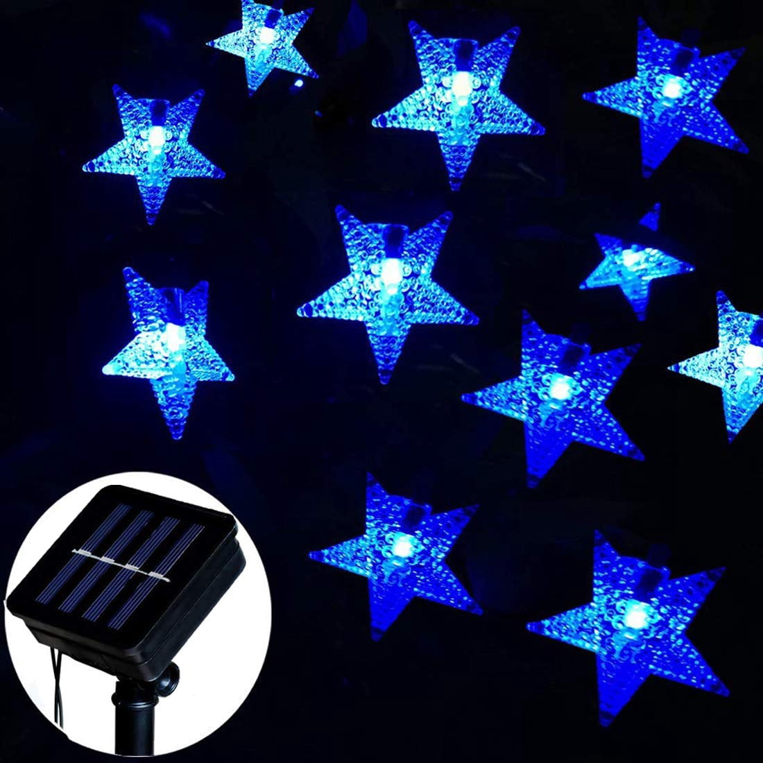 LINLIN Solar Star String Lights Outdoor, Waterproof LED Twinkle Starry ...