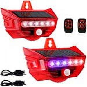LINLIN Solar Strobe Alarm Light,Waterproof 6LED Red and Blue Solar ...