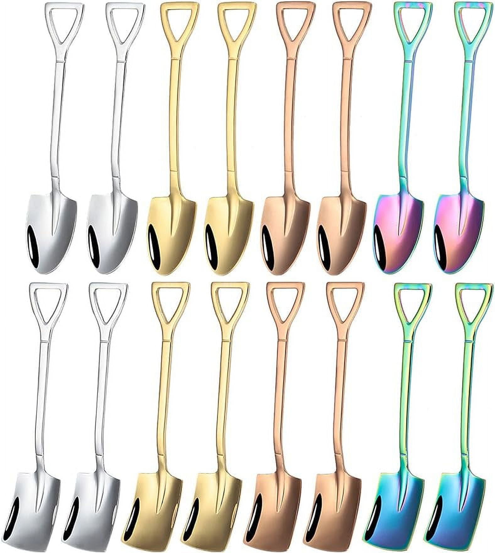 LINLIN Stainless Steel Spade Spoons,16pcs Shovel-Shaped Creative Coffee ...