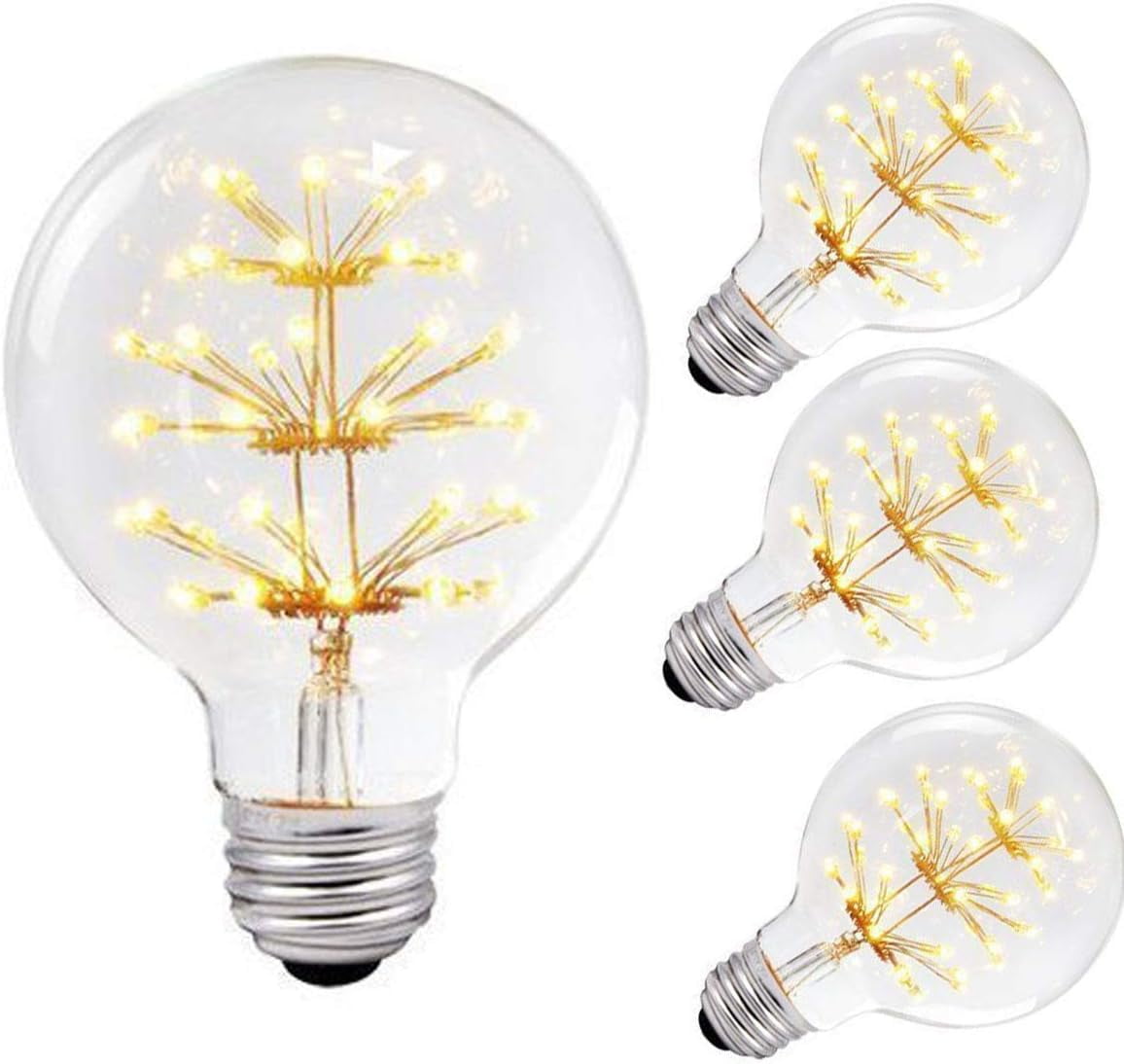 LINLIN Vintage Edison Bulbs,3W G95 E27 LED Globe Bulb Starry Style ...