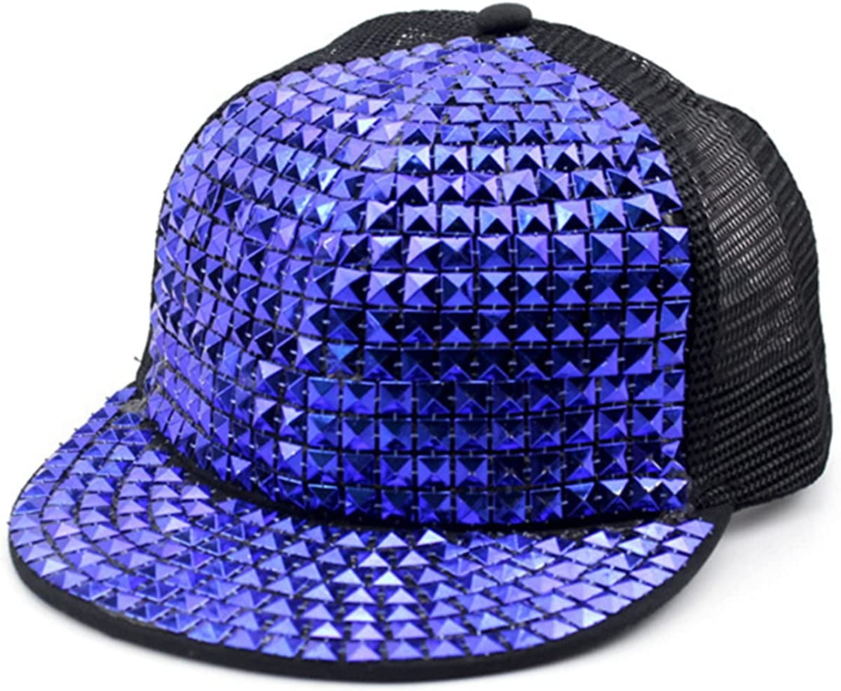LINLIN Women Baseball Cap, Shiny Baseball Cap Sequin Reflective ...