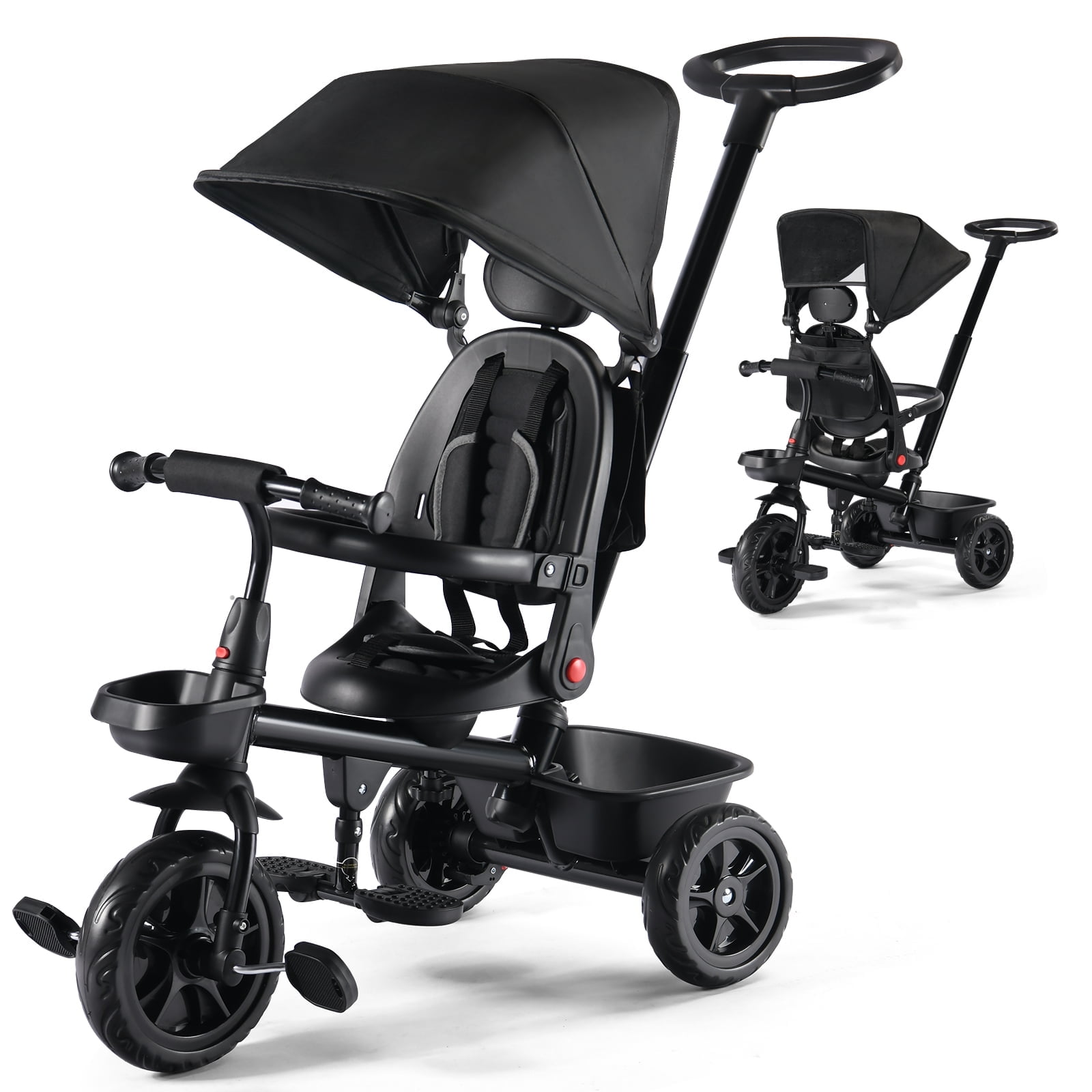 LINLUX 6 in 1 Toddler Trike, Toddler Ride-on Bicycles, Kids Tricycle, Toddler Stroller Bike ...