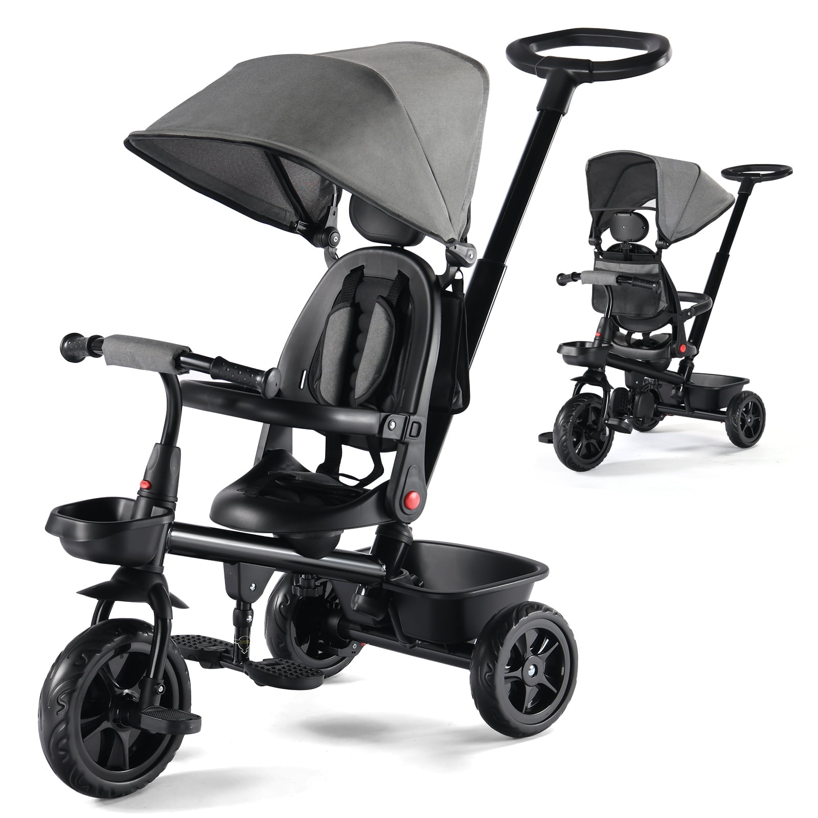 LINLUX 6 in 1 Toddler Trike, Toddler Ride-on Bicycles, Kids Tricycle ...