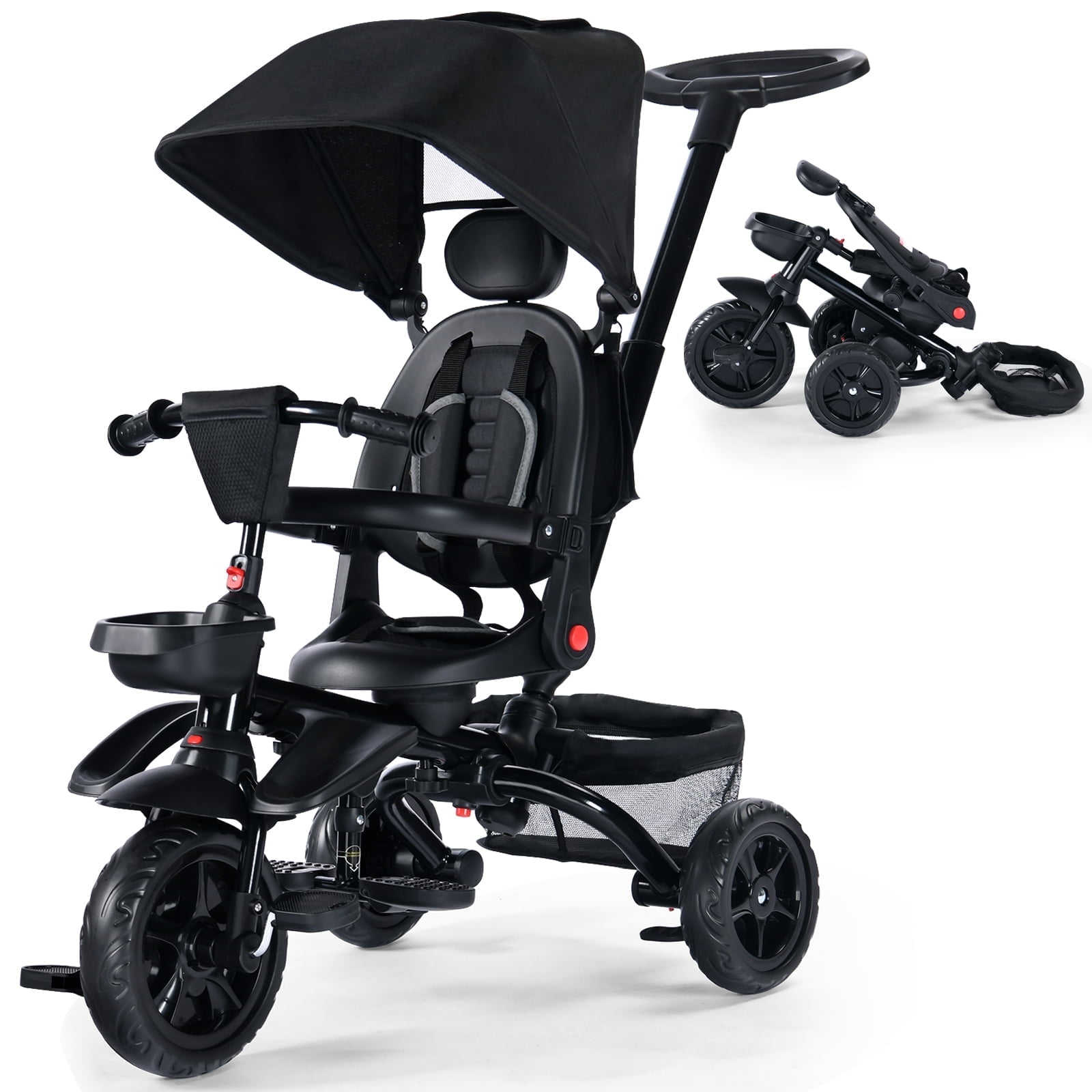 LINLUX 7 in 1 Toddler Trike, Toddler Ride-on Bicycles, Folding Kids ...
