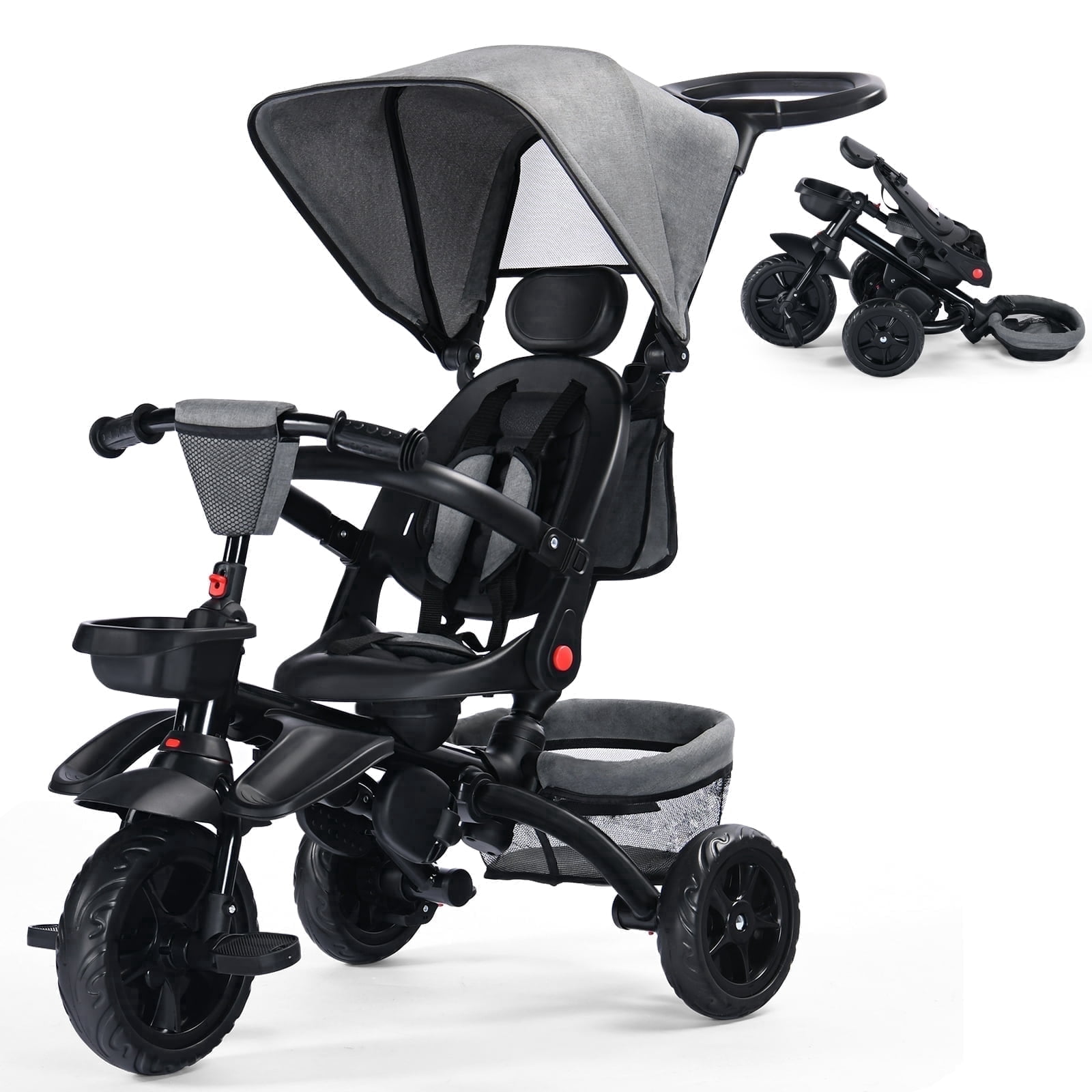 LINLUX 7 in 1 Toddler Trike, Toddler Ride-on Bicycles, Folding Kids ...