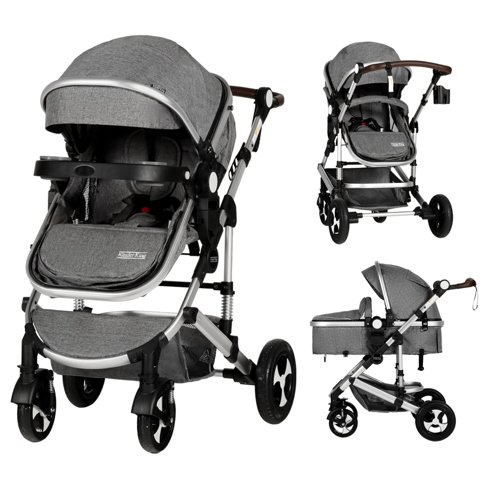 LINLUX Baby Stroller, Foldable Infant Carriage, Bassinet Stroller for ...