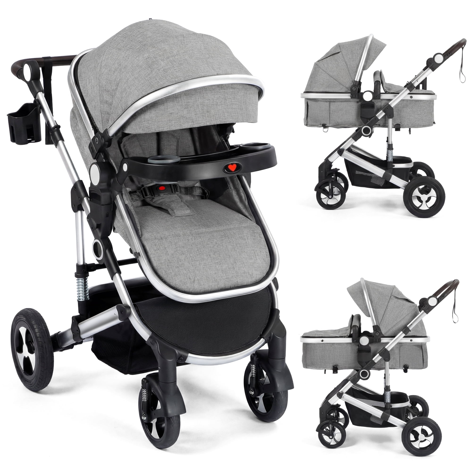 LINLUX High Landscape Baby Stroller, Foldable Infant Carriage for ...