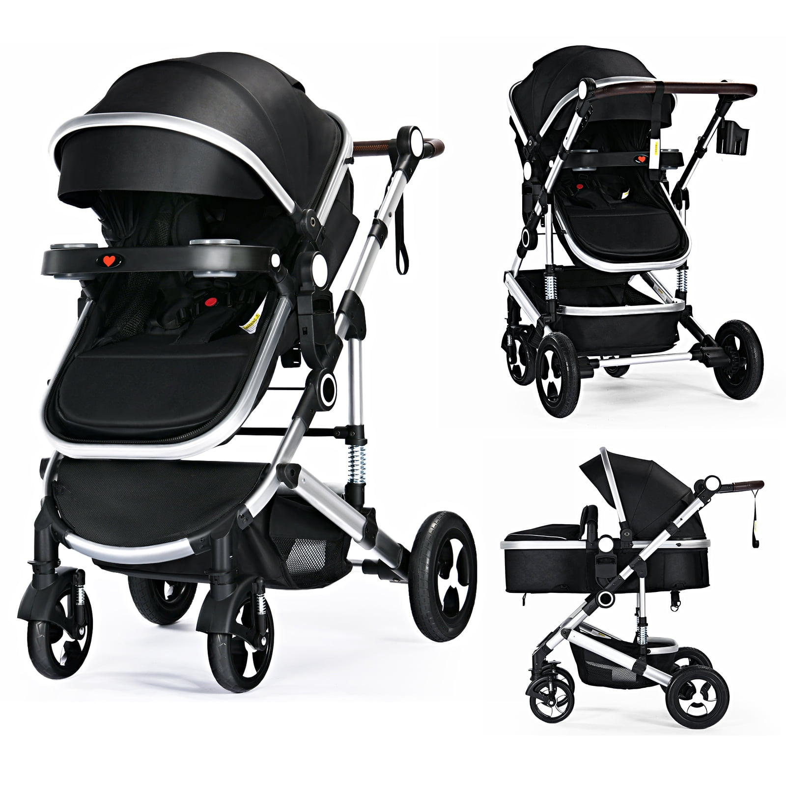 LINLUX Baby Stroller, Foldable Infant Carriage, Bassinet Stroller for ...