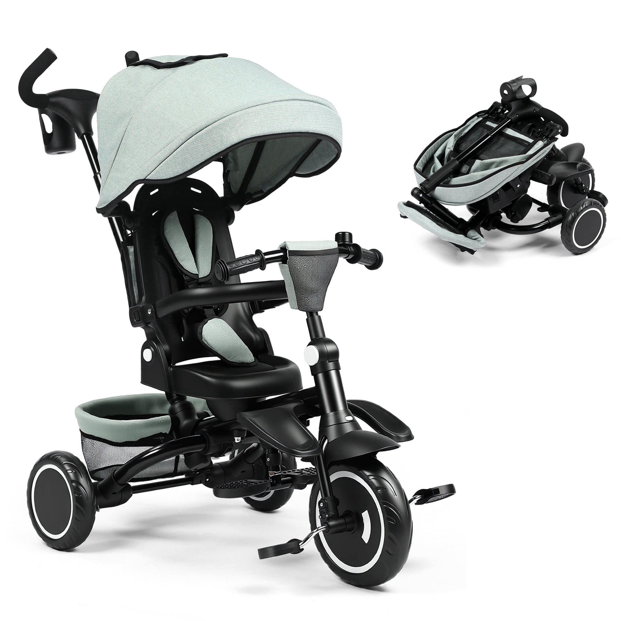 LINLUX Kids Trike Tricycle for Toddlers, 8 in 1 Folding Toddler ...