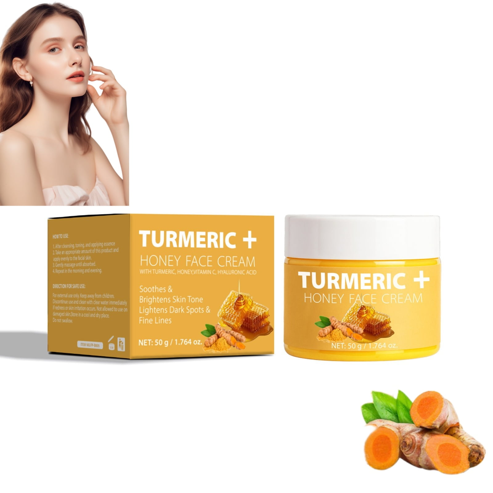 LINMA Turmeric honey Face Cream - All Natural Turmeric Skin Brightening ...