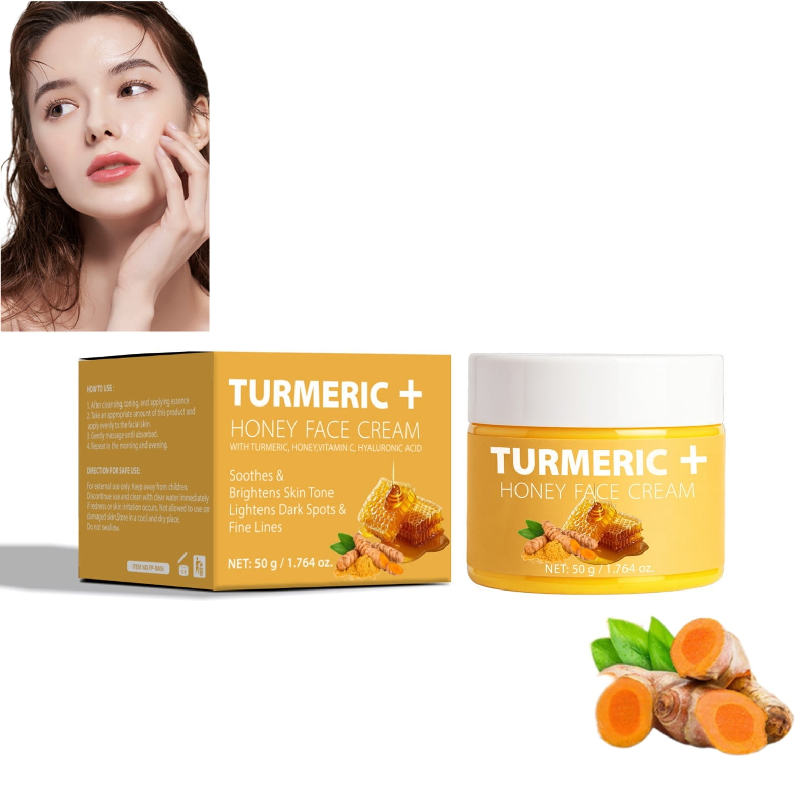 LINMA Turmeric honey Face Cream – Natural Turmeric Skin Brightening Natural Moisturizing Fine ...