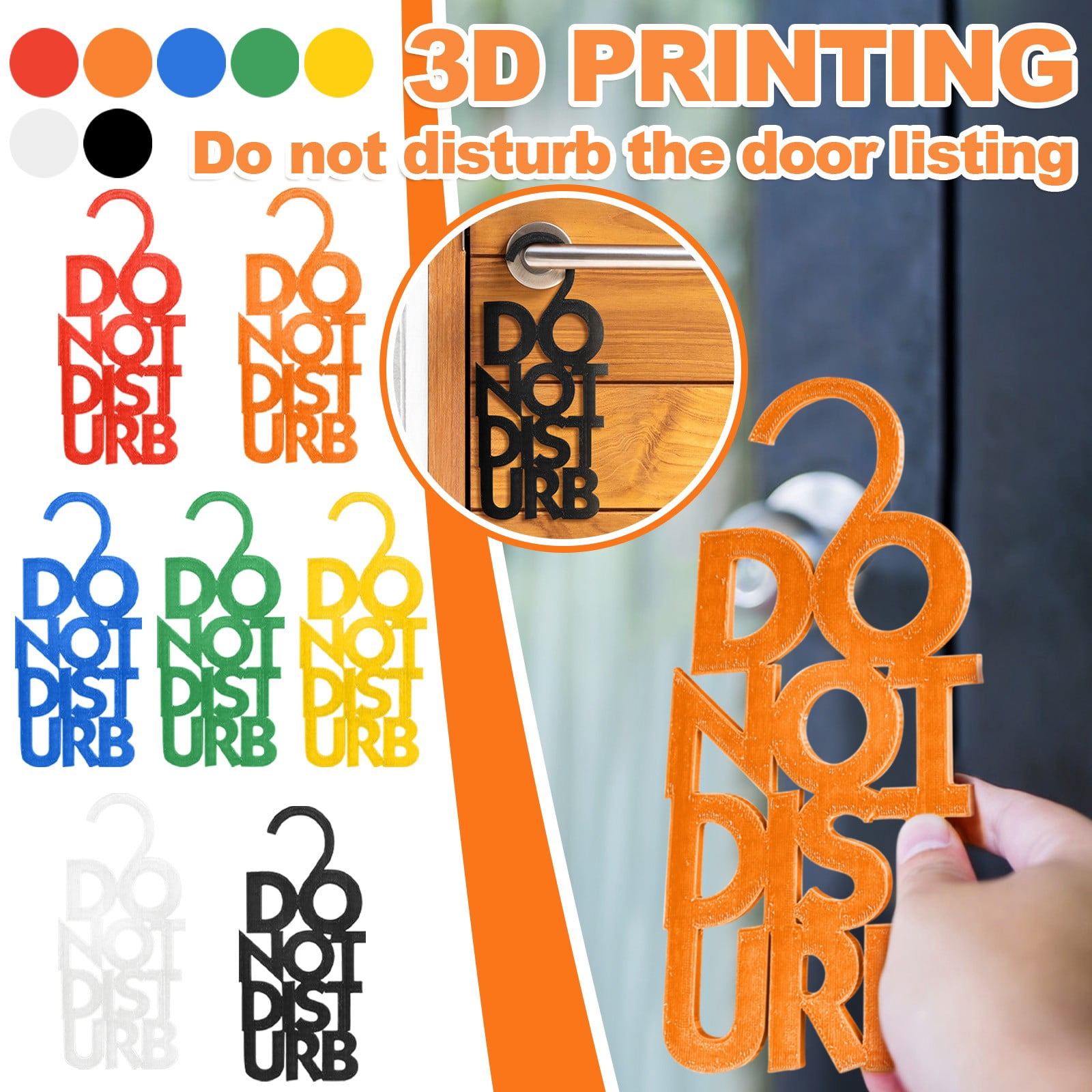 LINMOUA 3D Printed Please Do Not Disturb Sign, Do Not Disturb Door ...