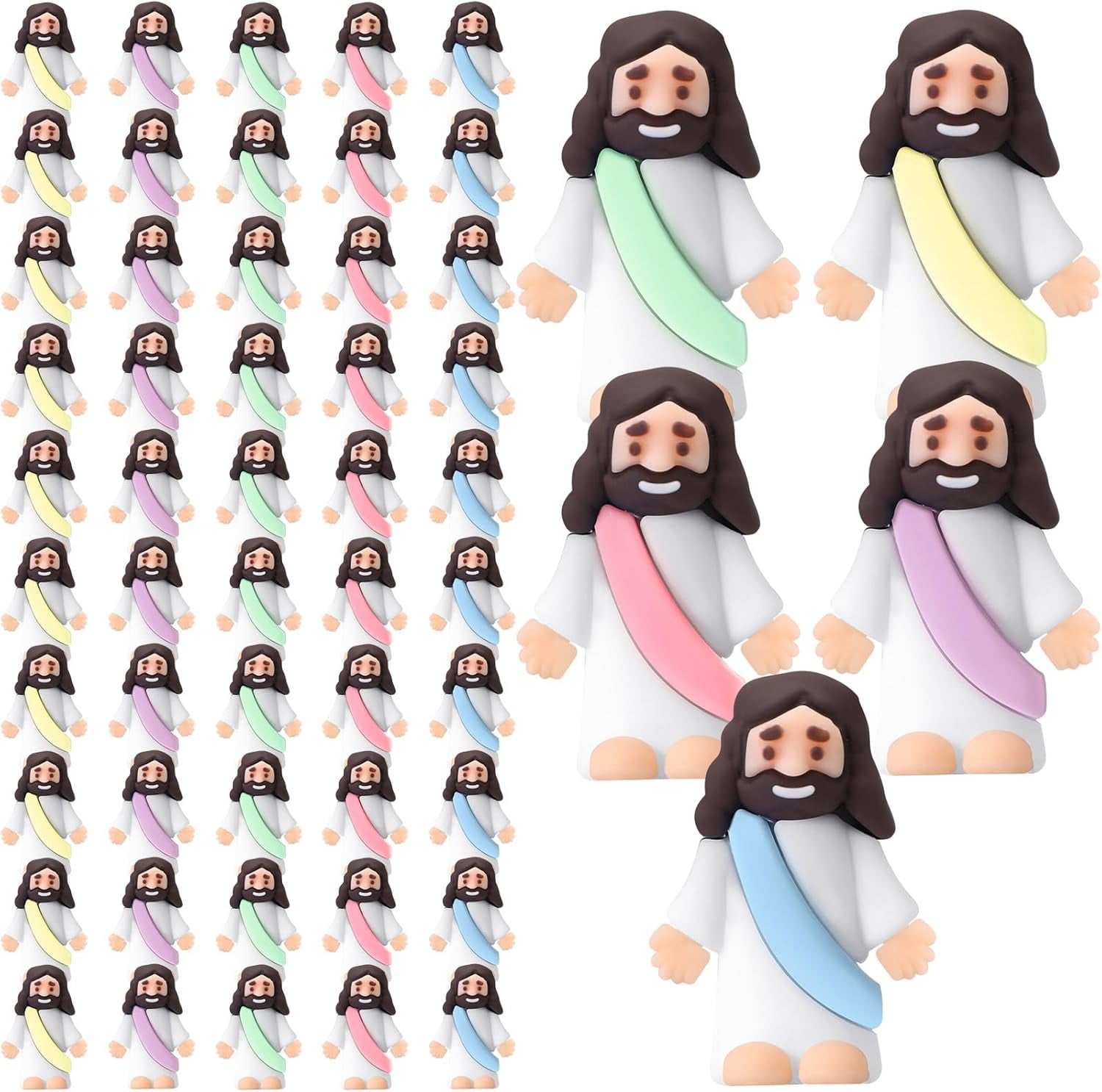 LINMOUA 50 Pcs Little Jesus Figures Original Design Miracle Mini Pocket ...