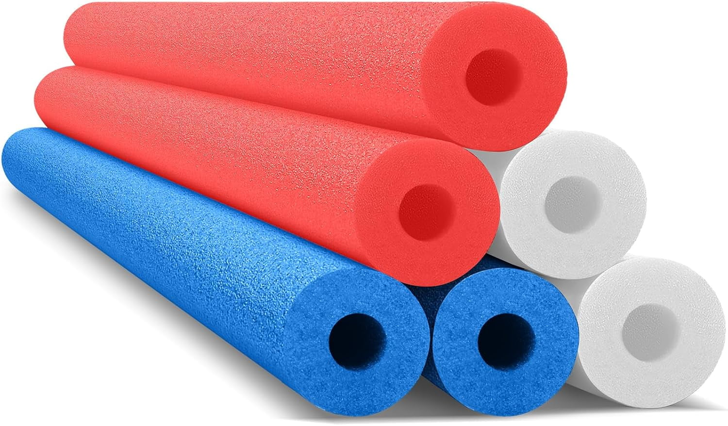 LINMOUA 6 Pack Pool Noodles Swimming Floating Foam Tube 59 Inch Hollow ...