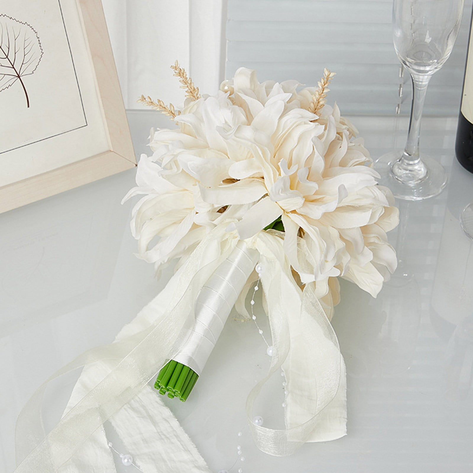 LINMOUA Artificial Bridal Bouquet, Wedding Bouquet, Artificial Rose ... LINMOUA Artificial Bridal Bouquet, Wedding Bouquet, Artificial Rose ...
