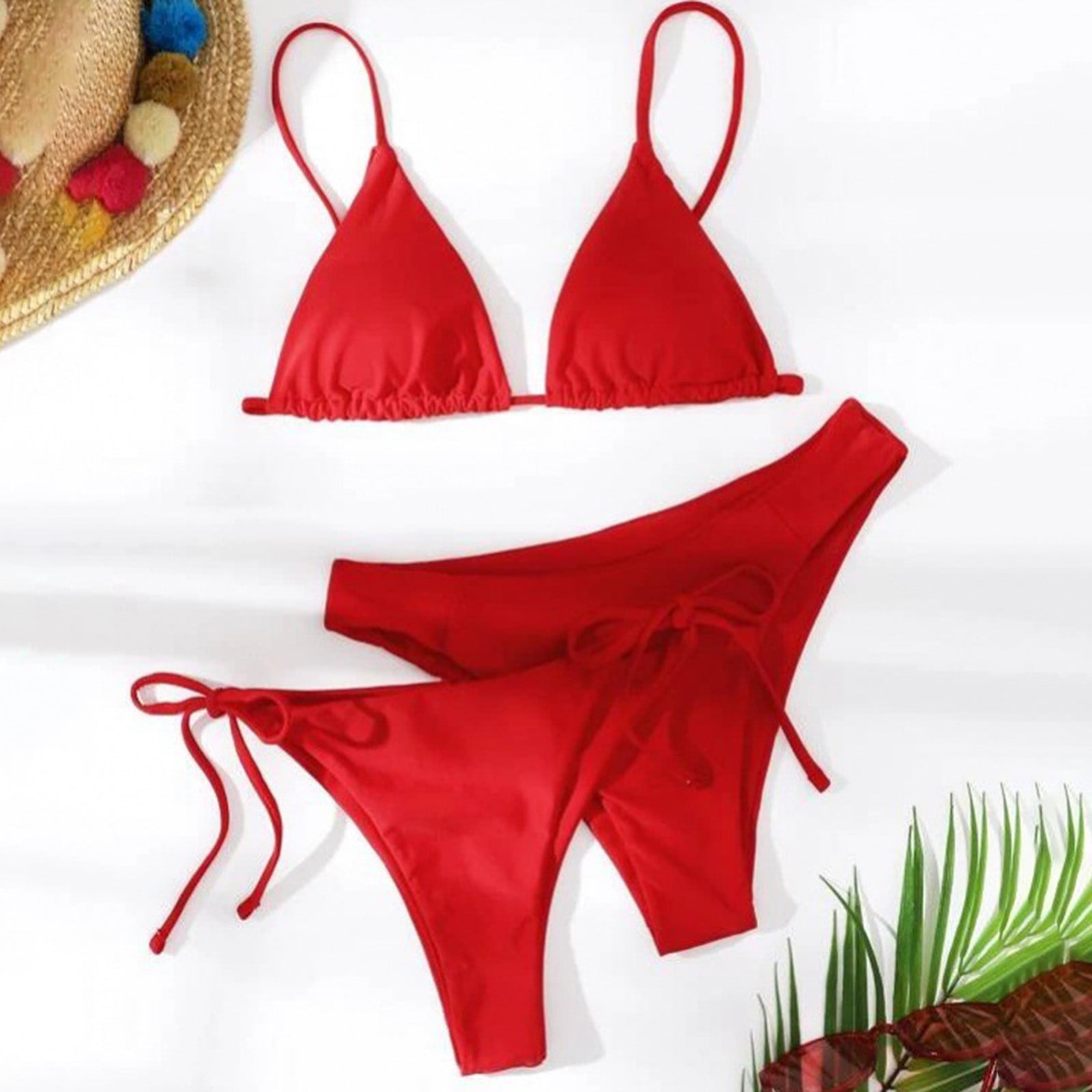 Linmoua Bathing Suit For Women 2024 Womens Bikini Sets Triangle String