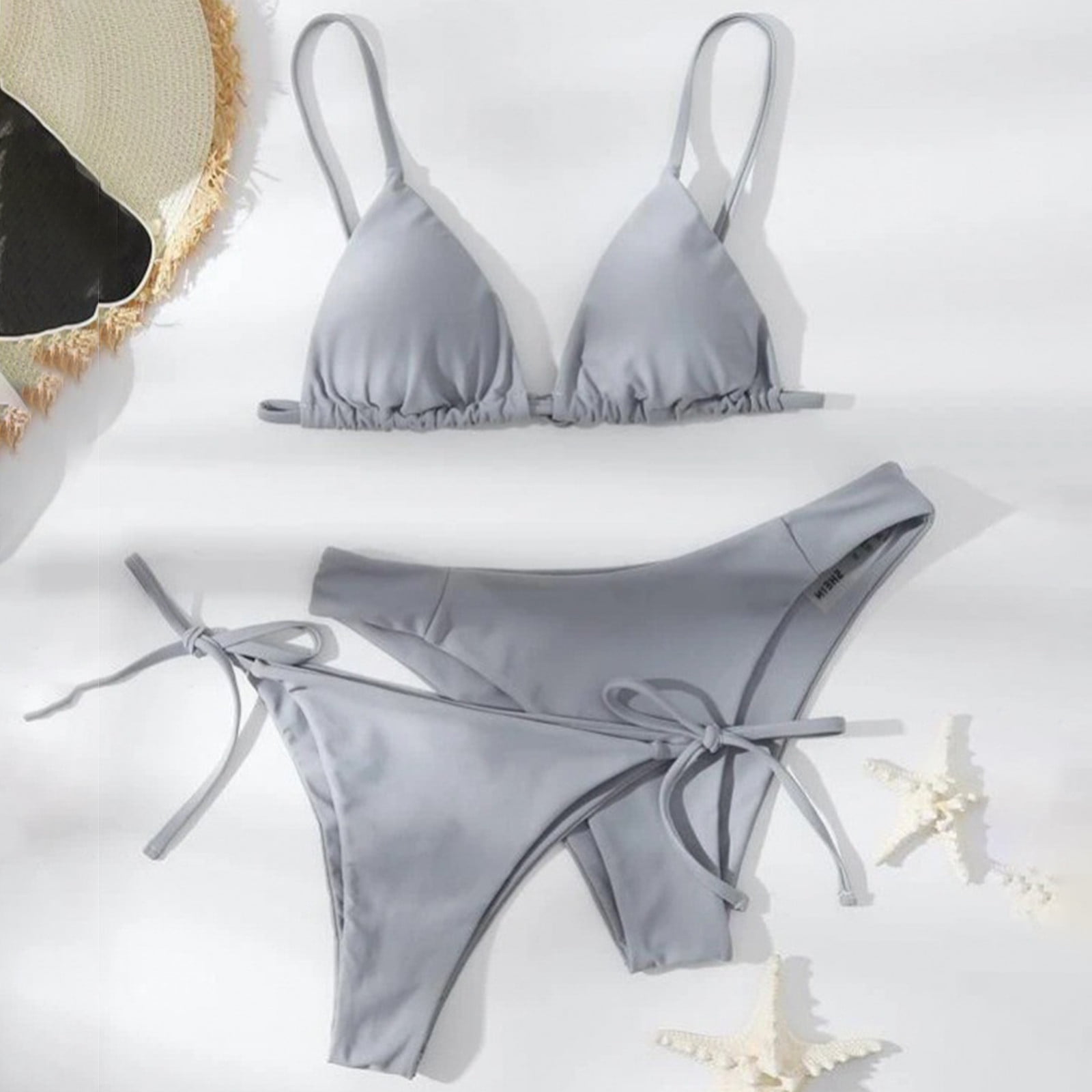 Linmoua Bikini Sets For Women 2024 Womens Fashion Separate Sexy Bikini With Bra Pads No Steel