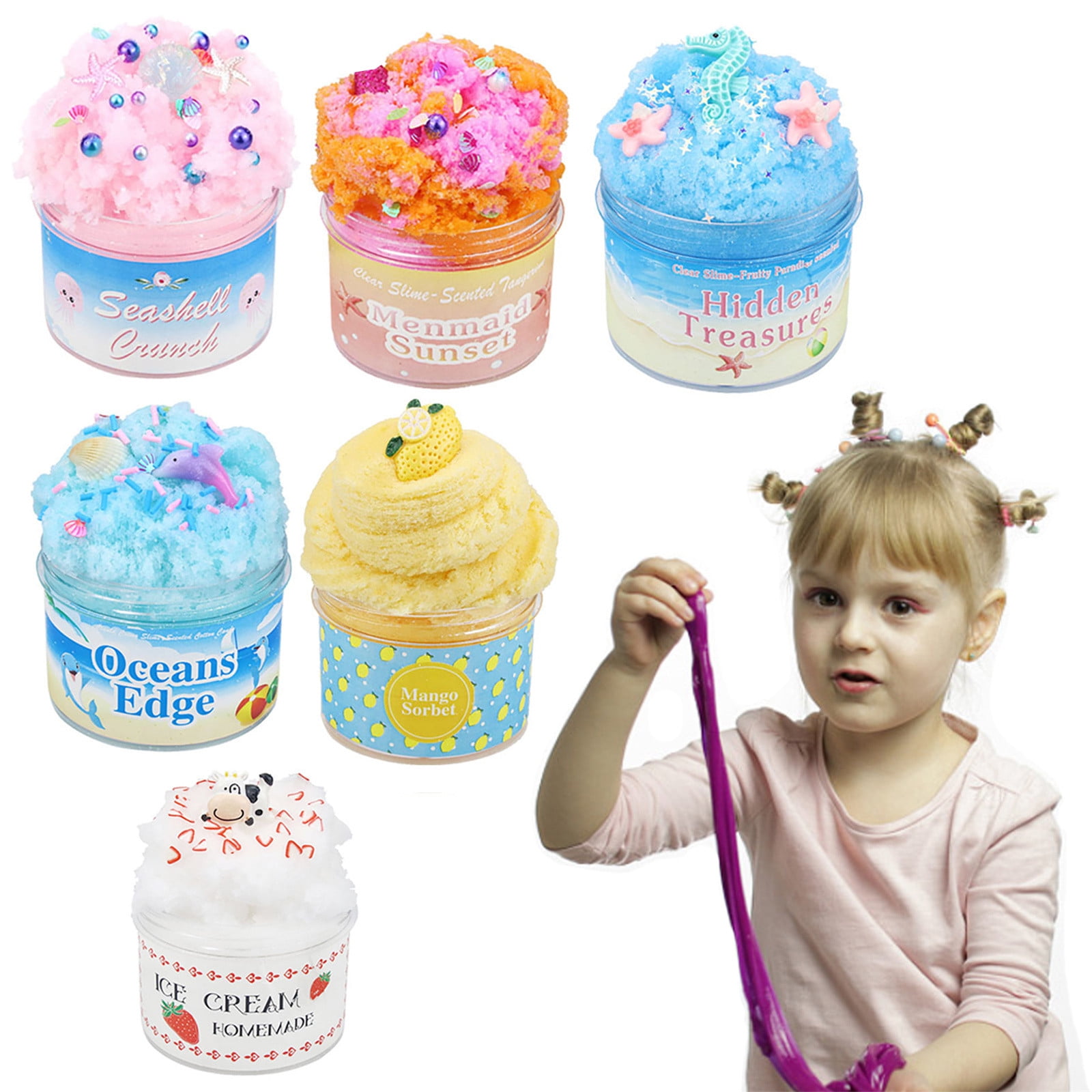 LINMOUA DIY Colored Slime with Various Ocean Trinkets Scent Relief ...