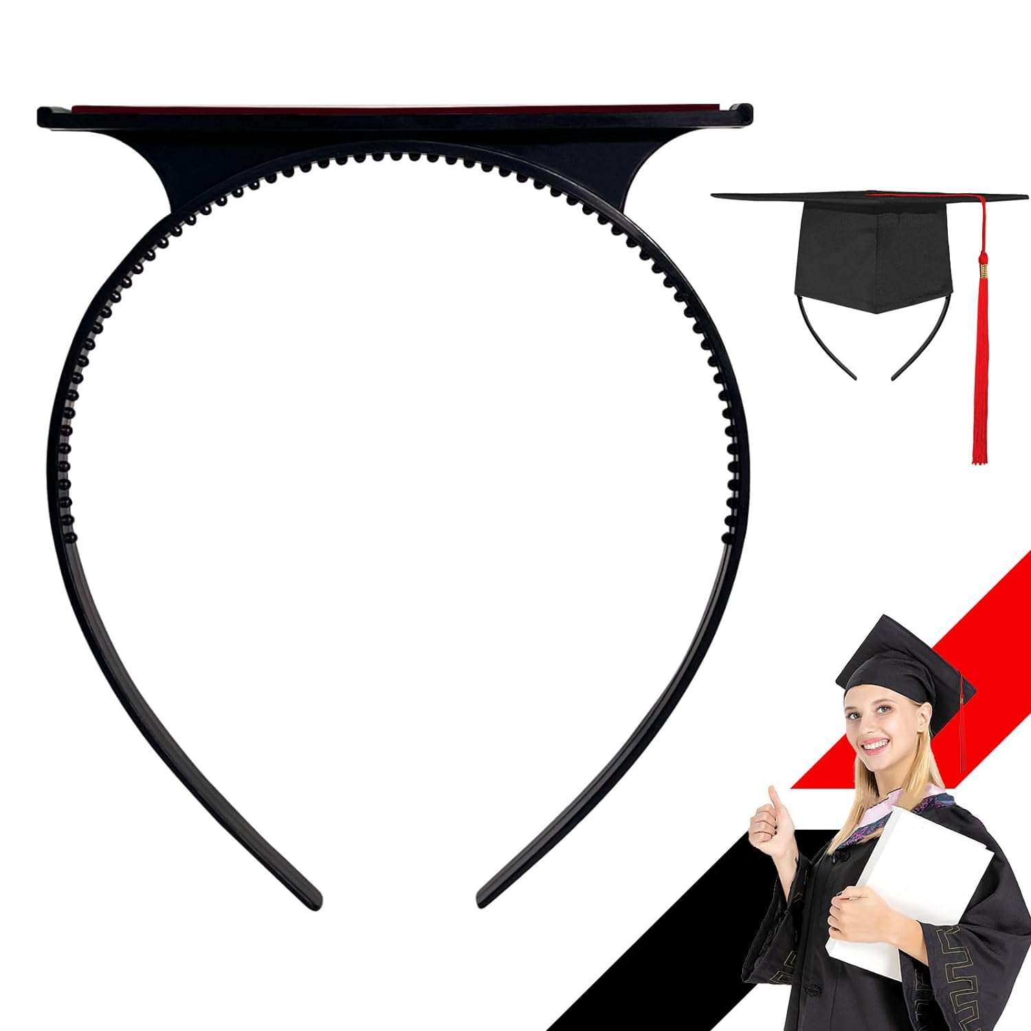 LINMOUA Graduation Cap Headband, Grad Cap Headband Insert, Secure ...