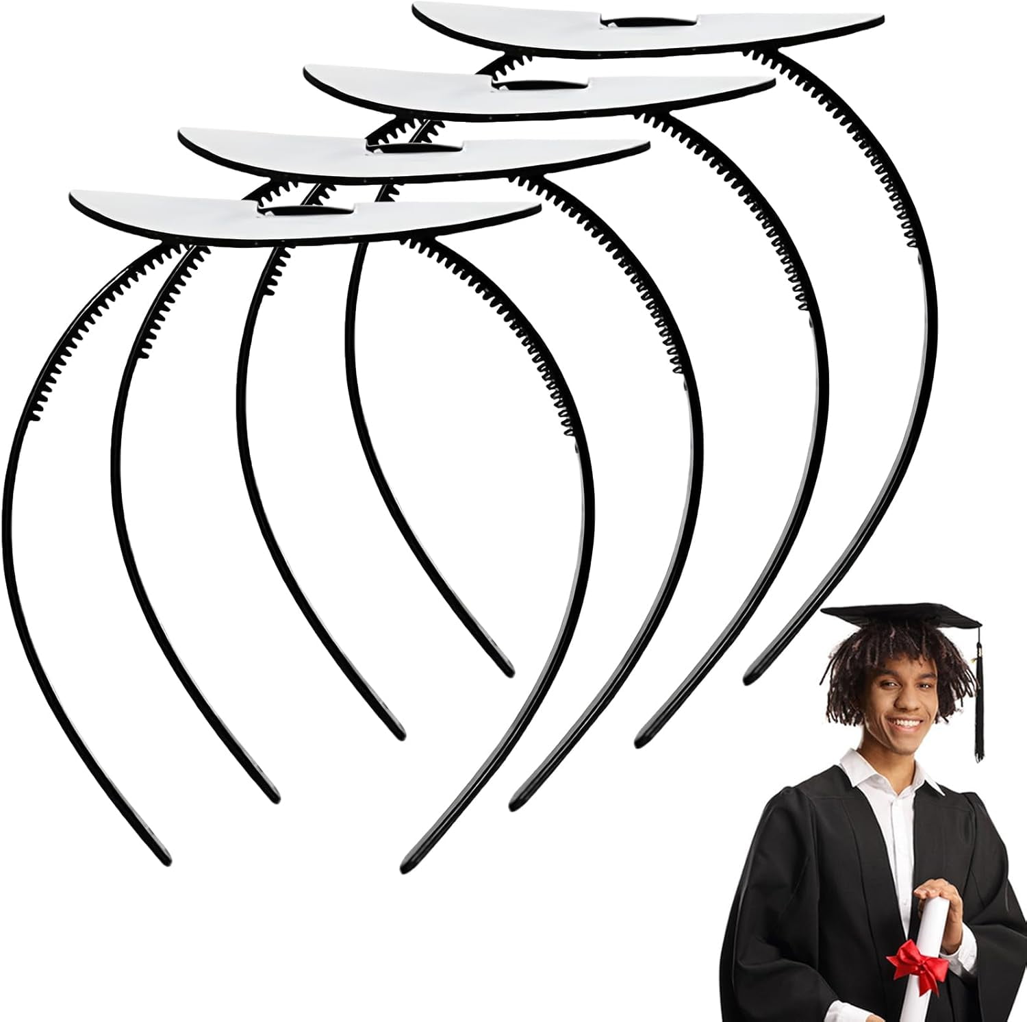 LINMOUA Graduation Cap Headband, Grad Cap Headband Insert Secures Your ...