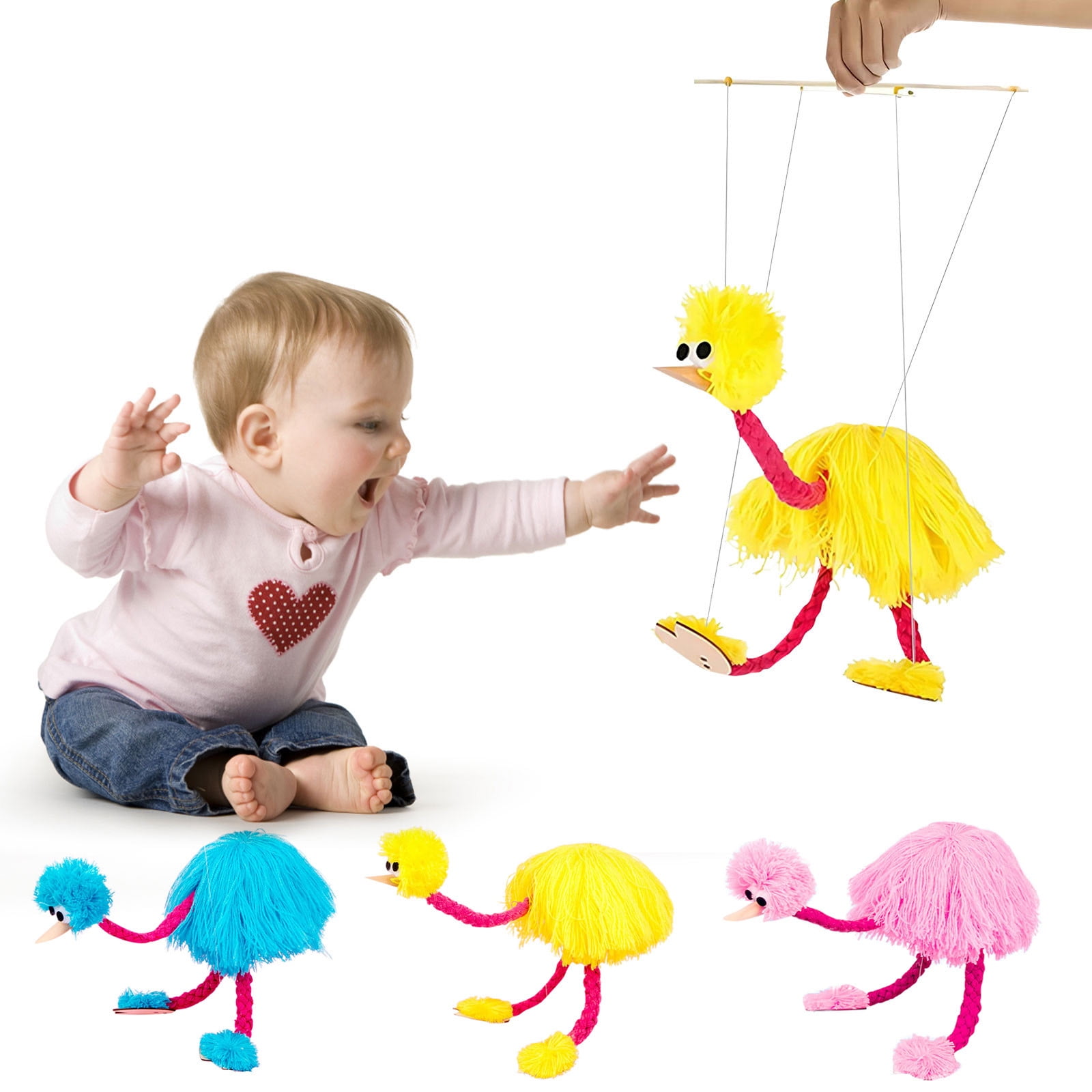 LINMOUA Marionette Animal Hand Puppets For Kids Bird String Puppet ...