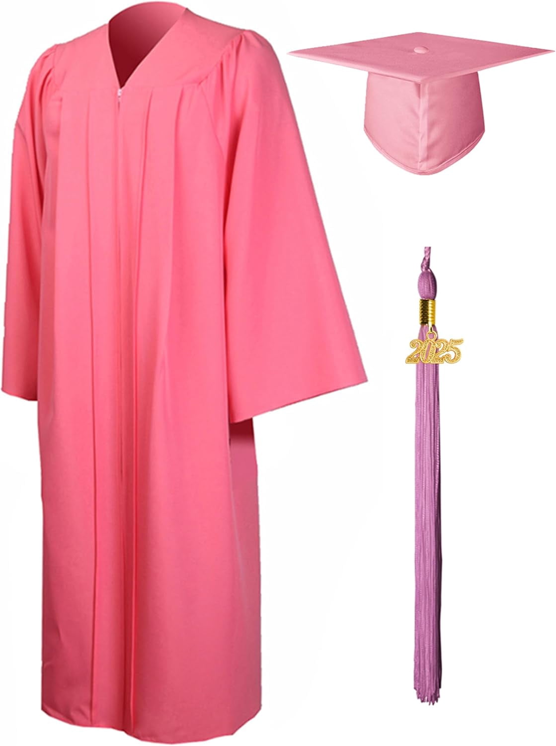 LINMOUA Matte Graduation Gown Cap Tassel Set 2025 for High School and ...