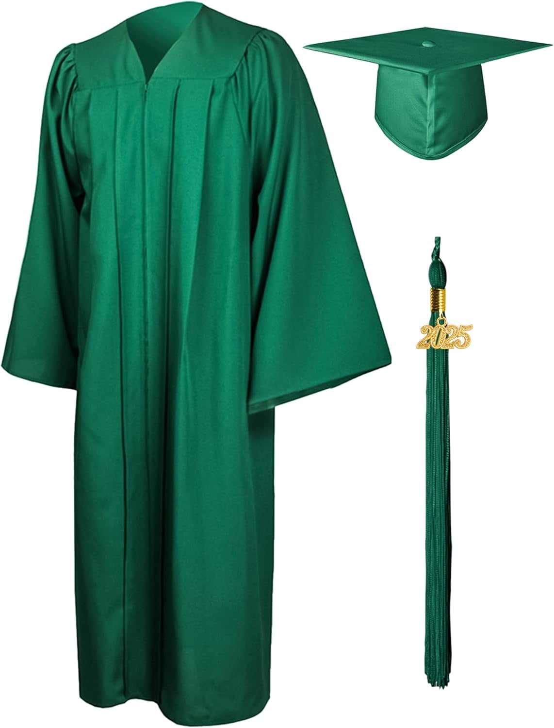 LINMOUA Matte Graduation Gown Cap Tassel Set 2025 for High School and ...