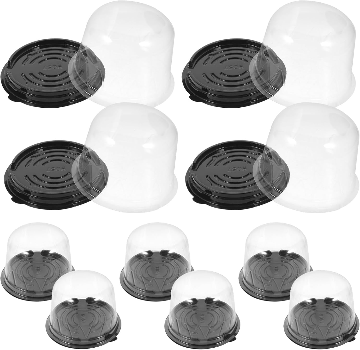 LINMOUA Mini Cake Containers, Transparent Plastic Cupcake Boxes with ...