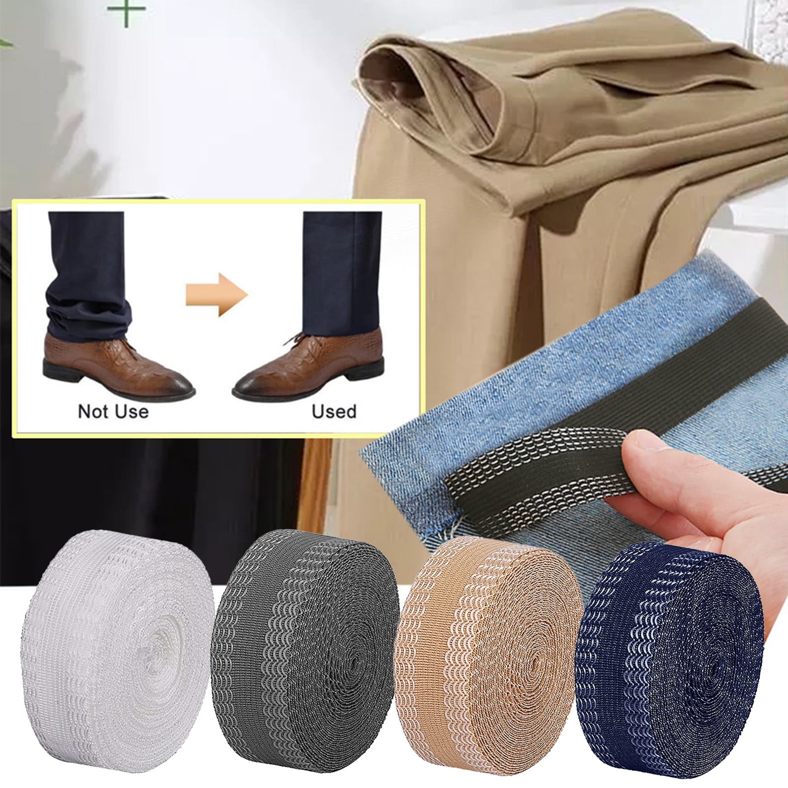 LINMOUA Pants Edge Shorten Self-Adhesive Tape 2.2 Yard Hem Tape For ...