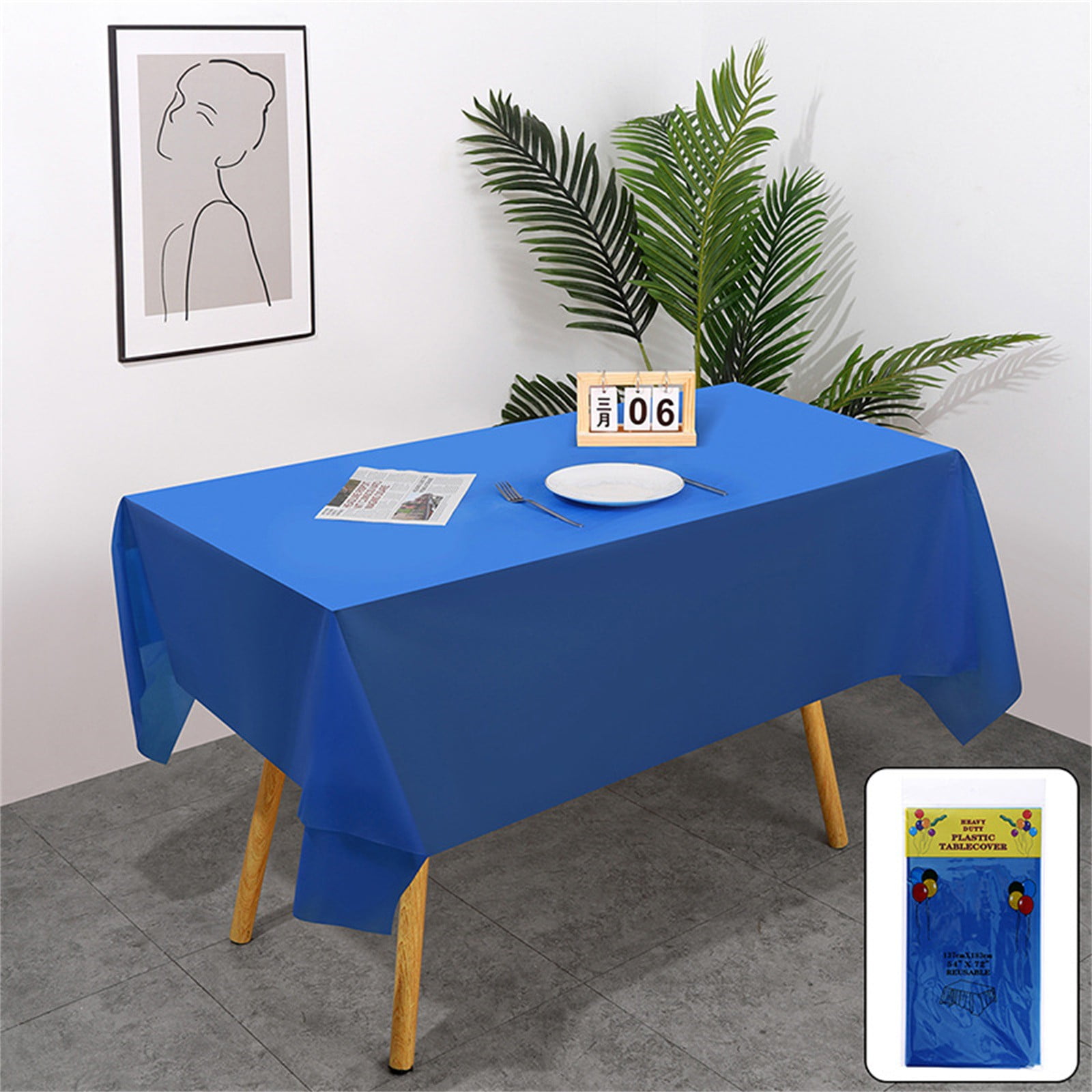 LINMOUA Plastic Tablecloth for Laminated Cotton Vinyl Tablecloths for ...