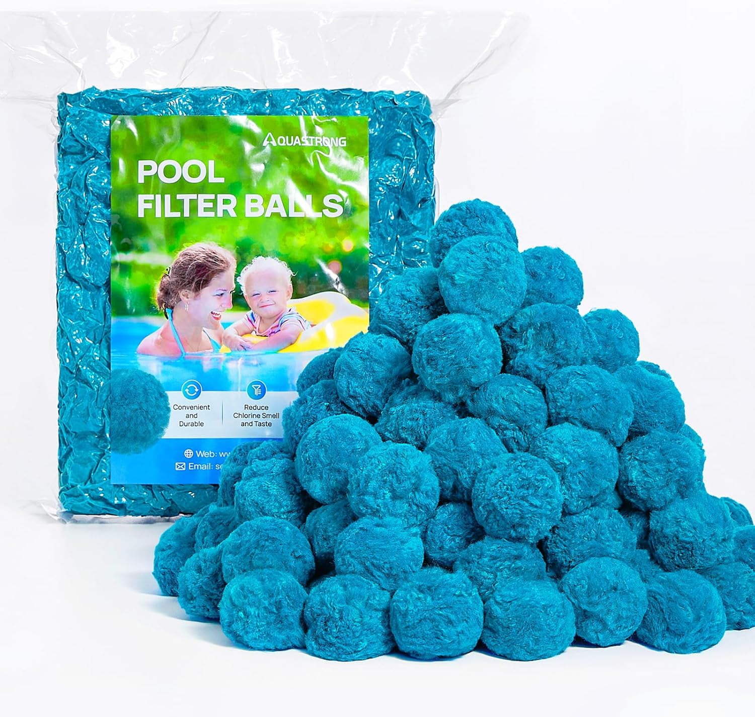 LINMOUA Pool Filter Balls for Sand Filter Pump, 4.6 lbs Reusable Sand ...