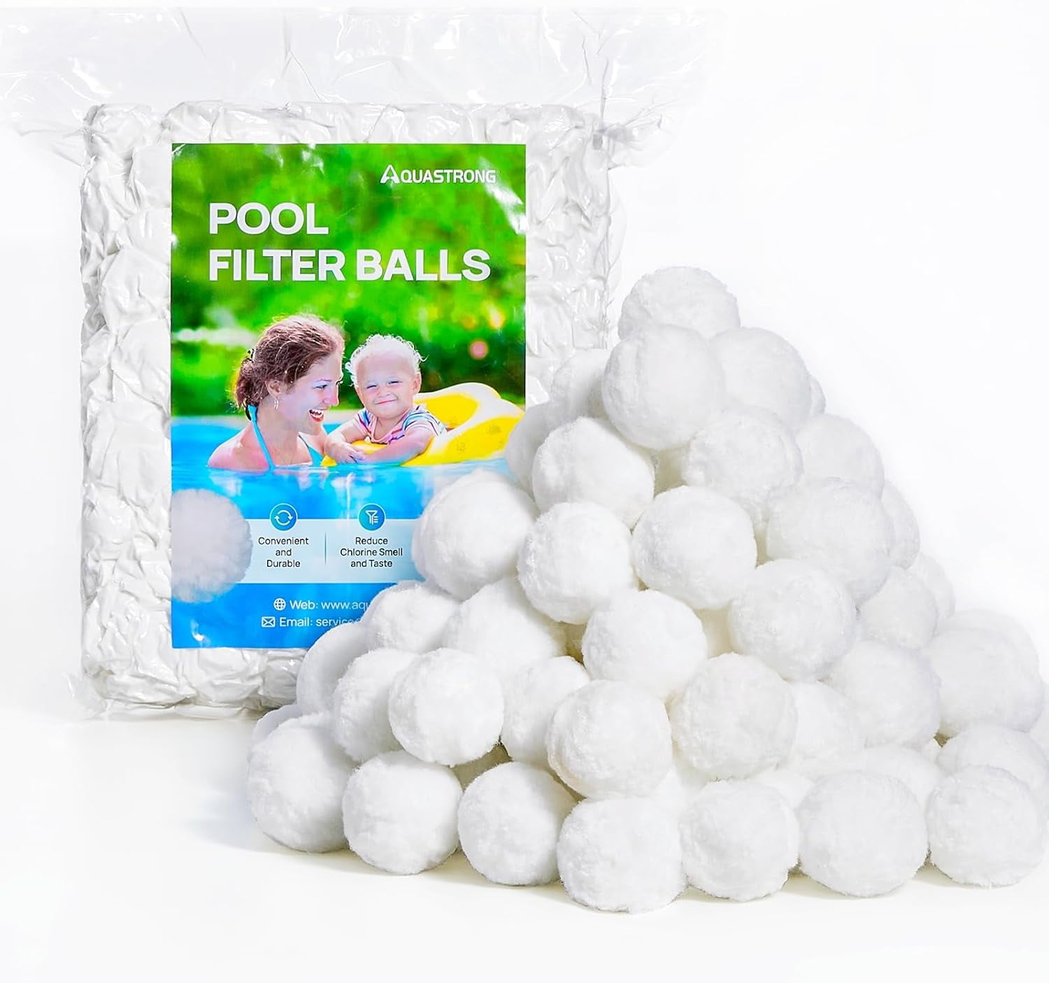 LINMOUA Pool Filter Balls for Sand Filters, 1.5 lbs Reusable Pool Sand ...