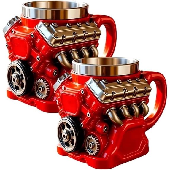 LINMOUA V8 Engine Coffee Mug, Retro Engine Coffee Mug with Stainless ...