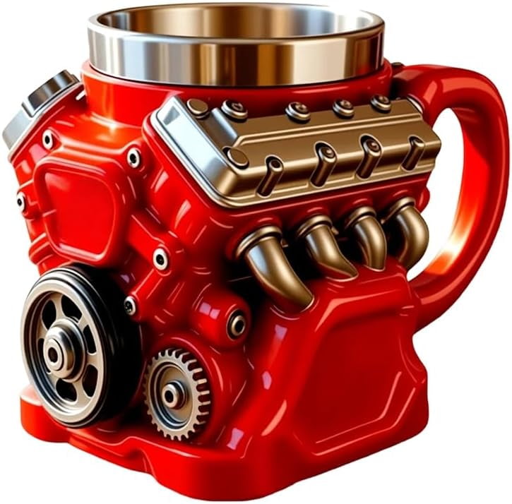 LINMOUA V8 Engine Coffee Mug, Retro Engine Coffee Mug with Stainless ...