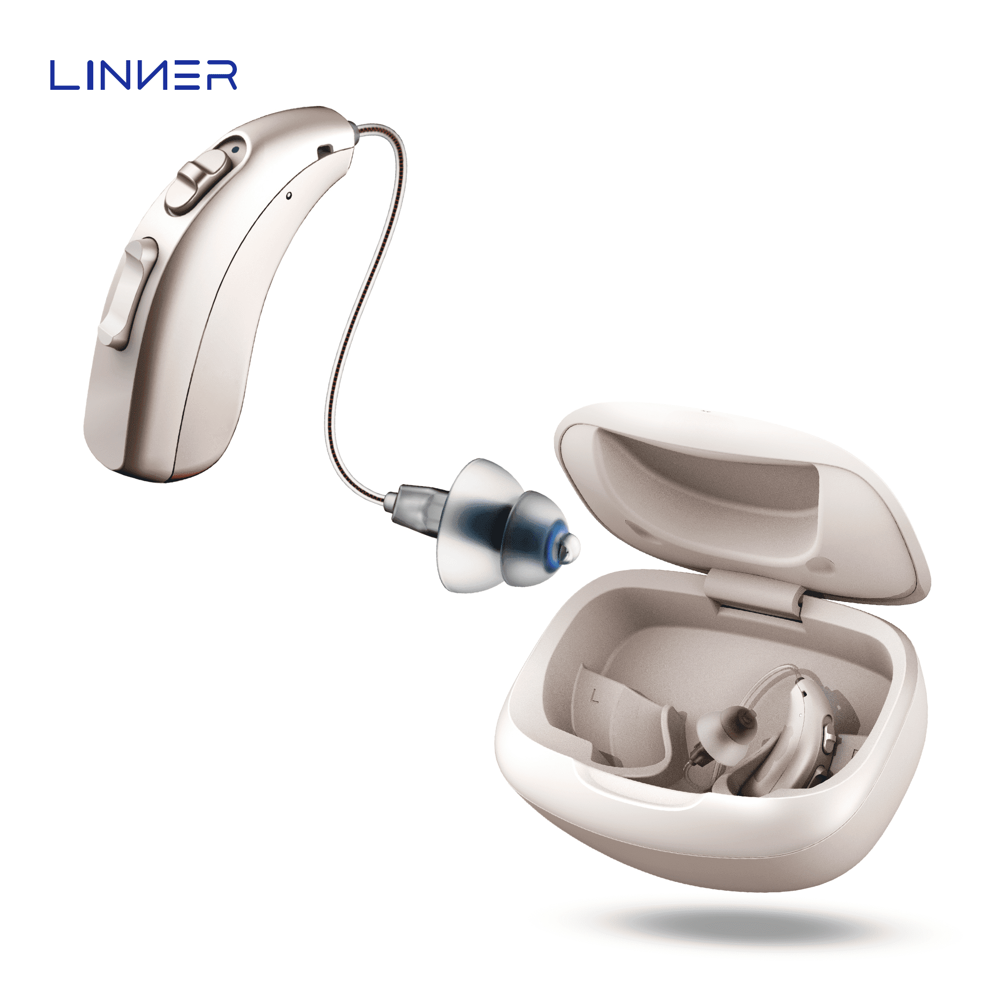 LINNER Mercury OTC RIC Hearing Aids, Rechargeable BTE Style, Noise ...