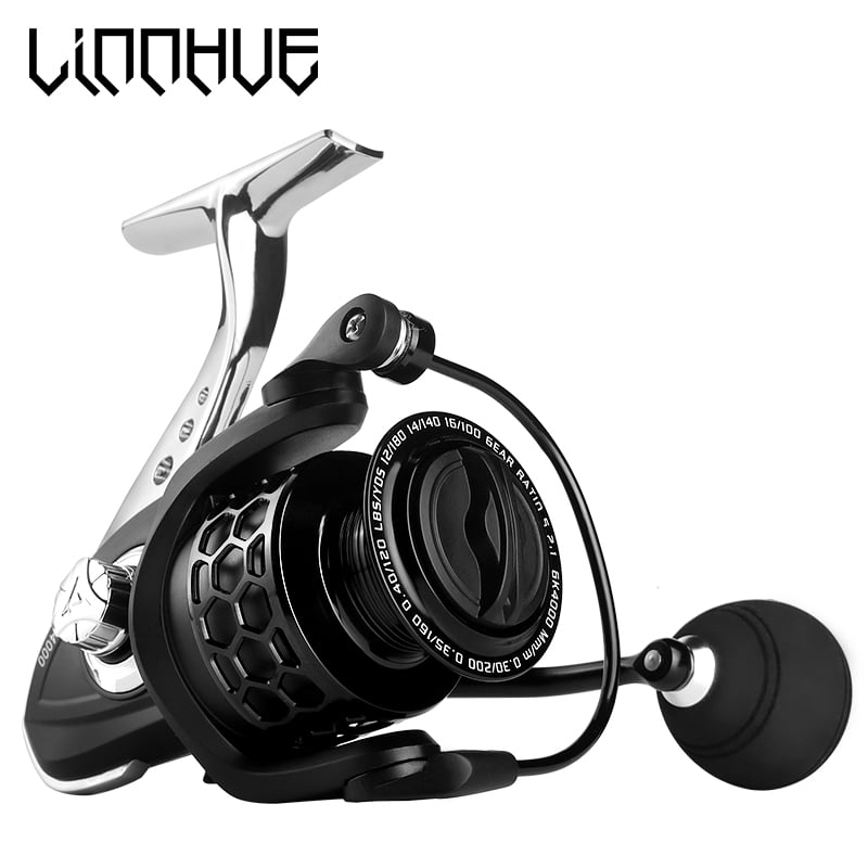 LINNHUE Fishing Reel GK1000-7000 5.2:1 Metal Spool Body Handle 8KG Max ...