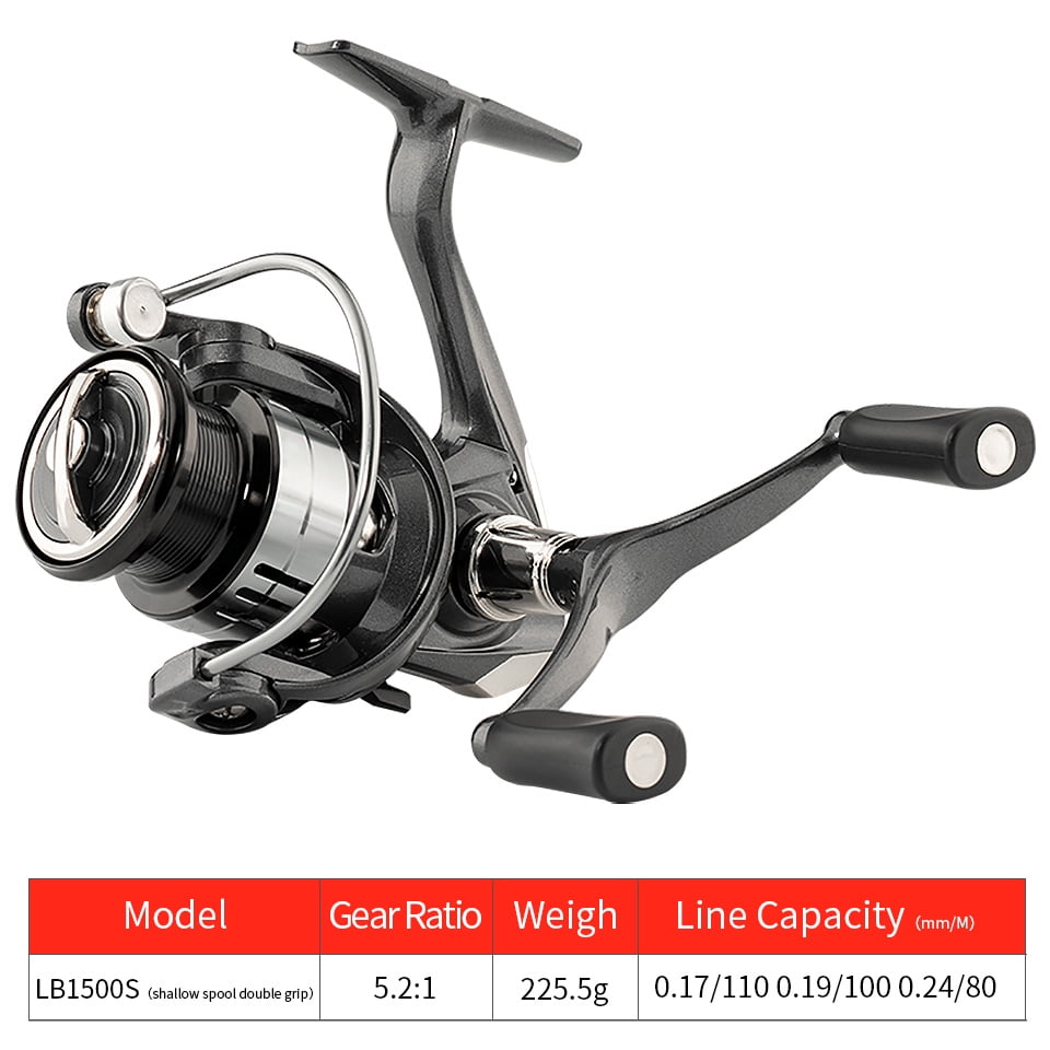 LINNHUE Fishing Reel LB1500 2500 3000 Spinning Reel Single/Double Grip ...