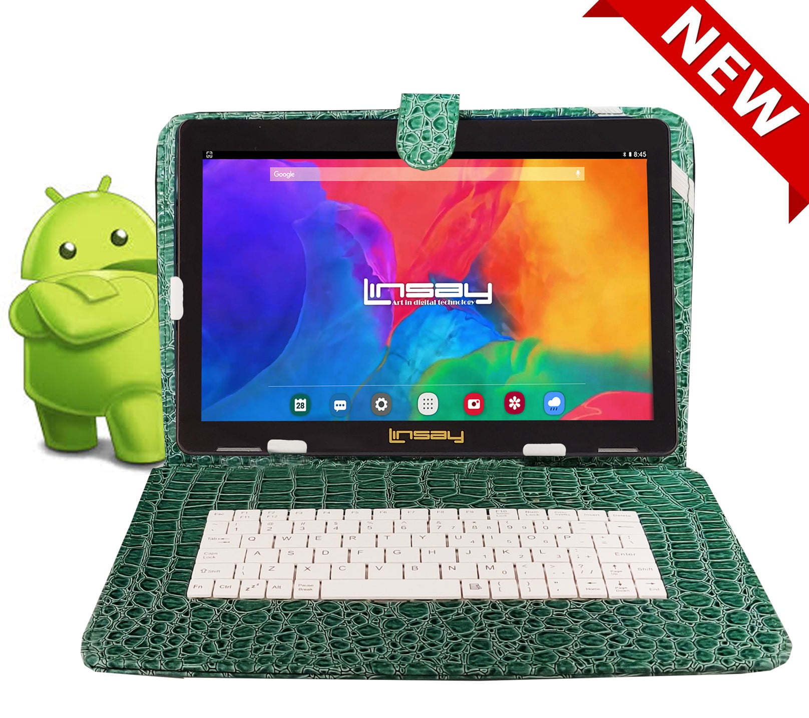 LINSAY 10.1" LUXURY BUNDLE IPS 64GB Storage Android 13 Tablet computer ...