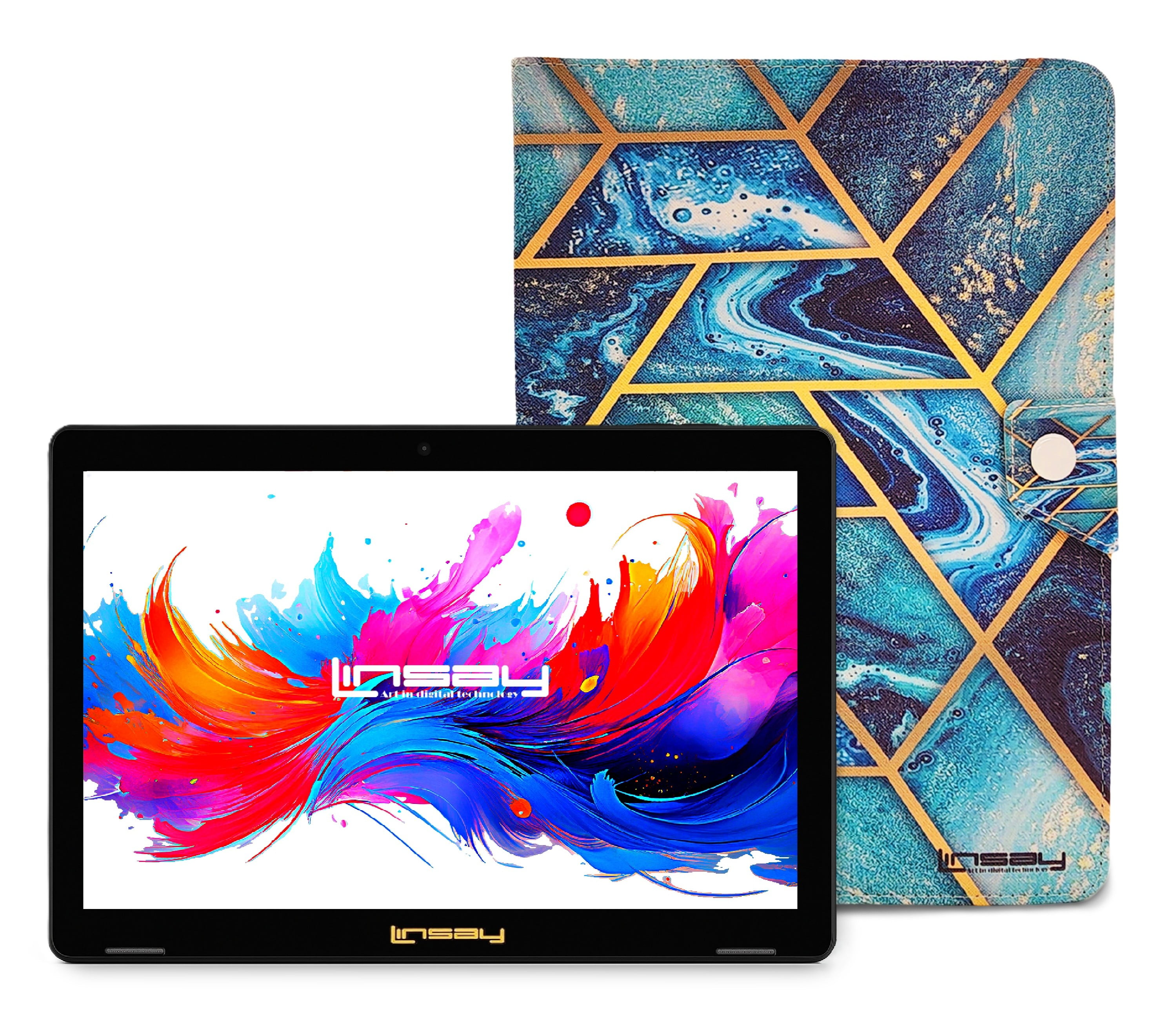 LINSAY 10.1"Octa Core 256GB Storage Android 15 Tablet with Art and ...