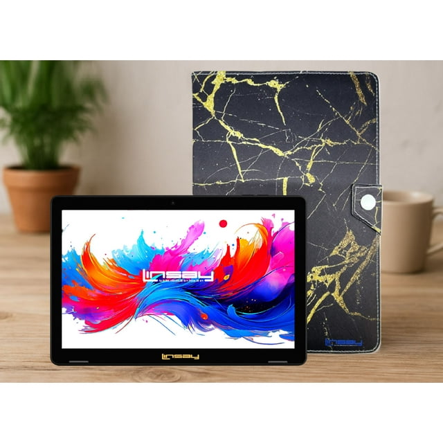 LINSAY 10.1"Octa Core 256GB Storage Android 15 Tablet with Black and ...