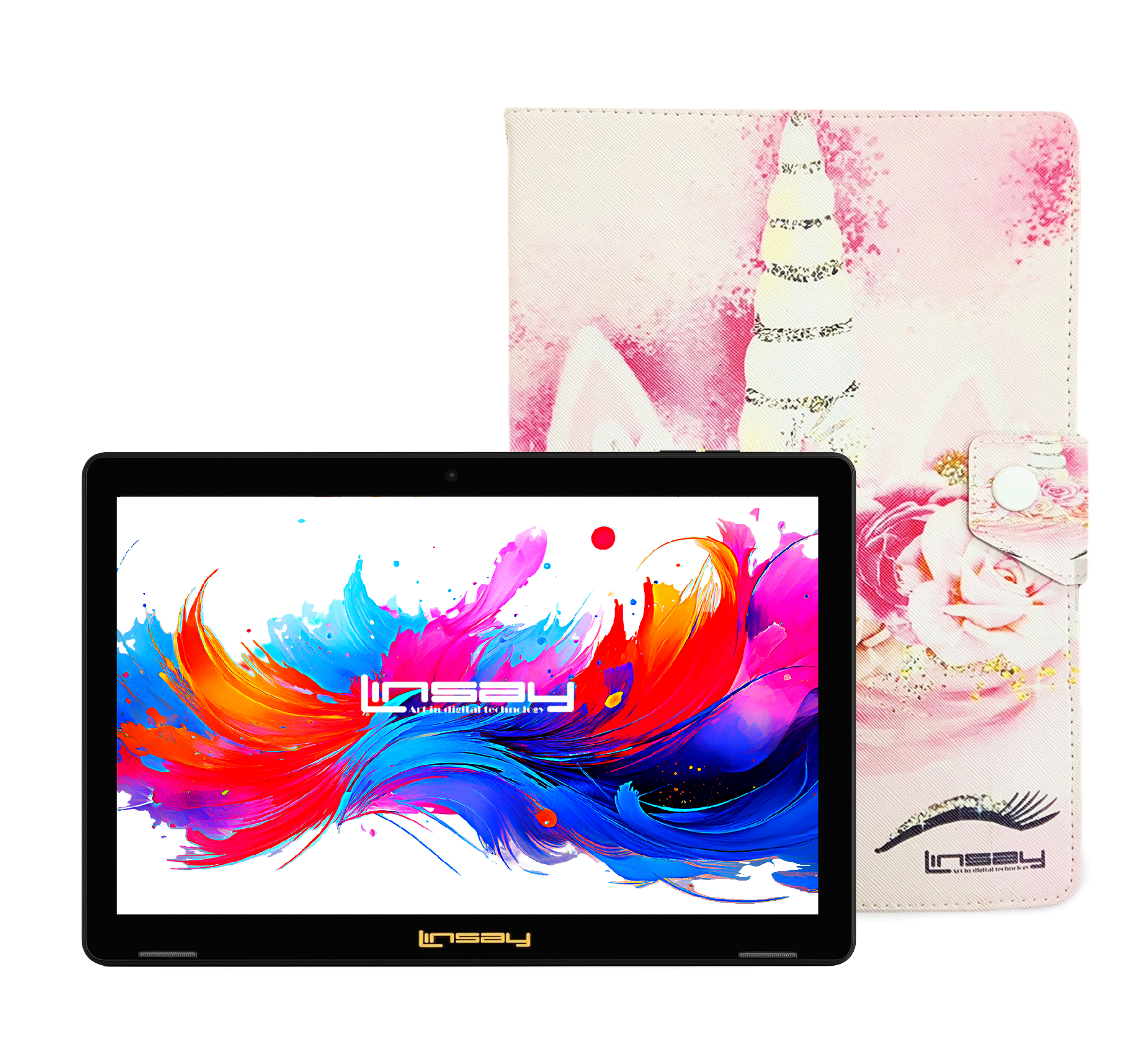 LINSAY 10.1"Octa Core 256GB Storage Android 15 Tablet with Unicorn ...
