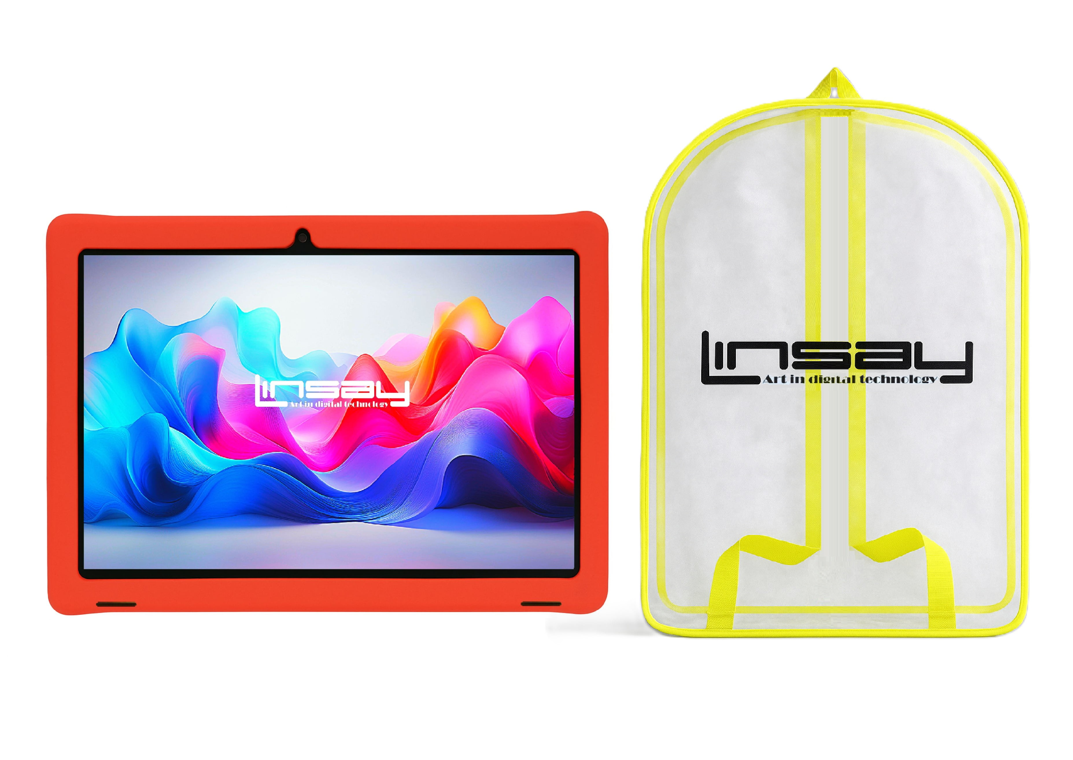 LINSAY 10.1'' Octa Core 4GB RAM 128GB Android 15 Wi-Fi Tablet for kids ...