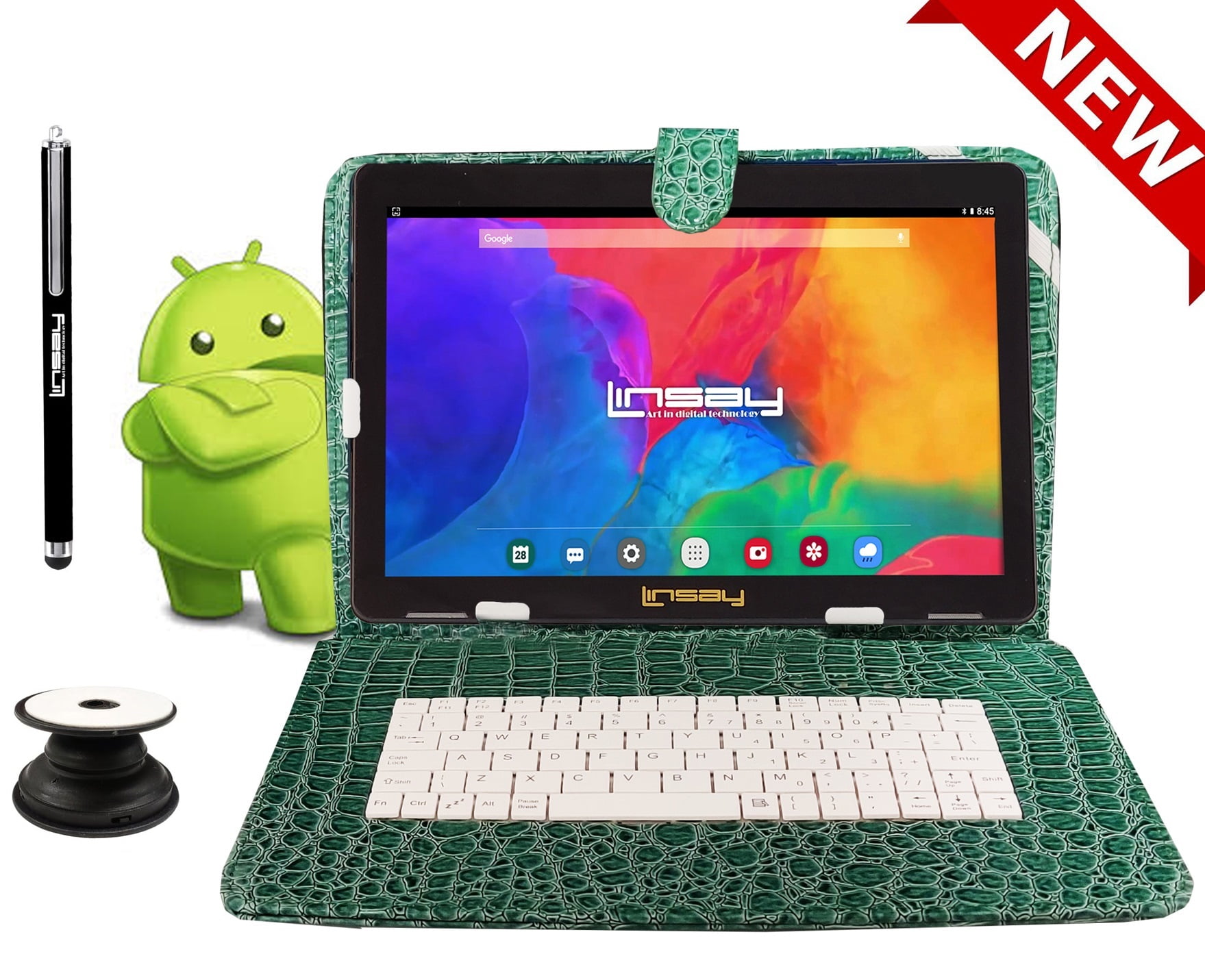 LINSAY 10.1" Octa Core 4GB RAM 128GB Storage Android 13 Tablet with ...