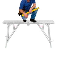 Costway HD EN131 Aluminum Platform Drywall Step Up Folding Work Bench ...