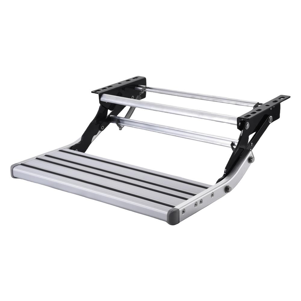 LINSHESF Manual RV Stairs Aluminum Single Manual Step for Motorhomes Manual Steps with Non-Slip ...