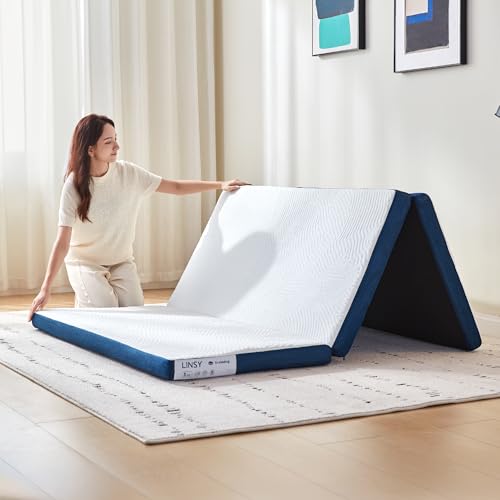 LINSY 3 Inch Foldable Mattress Single, Memory Foam Folding Mattress ...