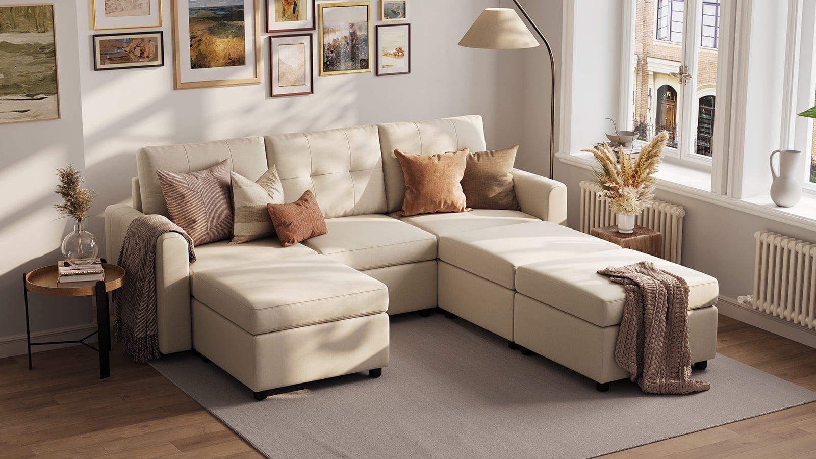 LINSY HOME Oversized Modular Cloud Sectional Sofa, RUBIK III 6 Seat ...