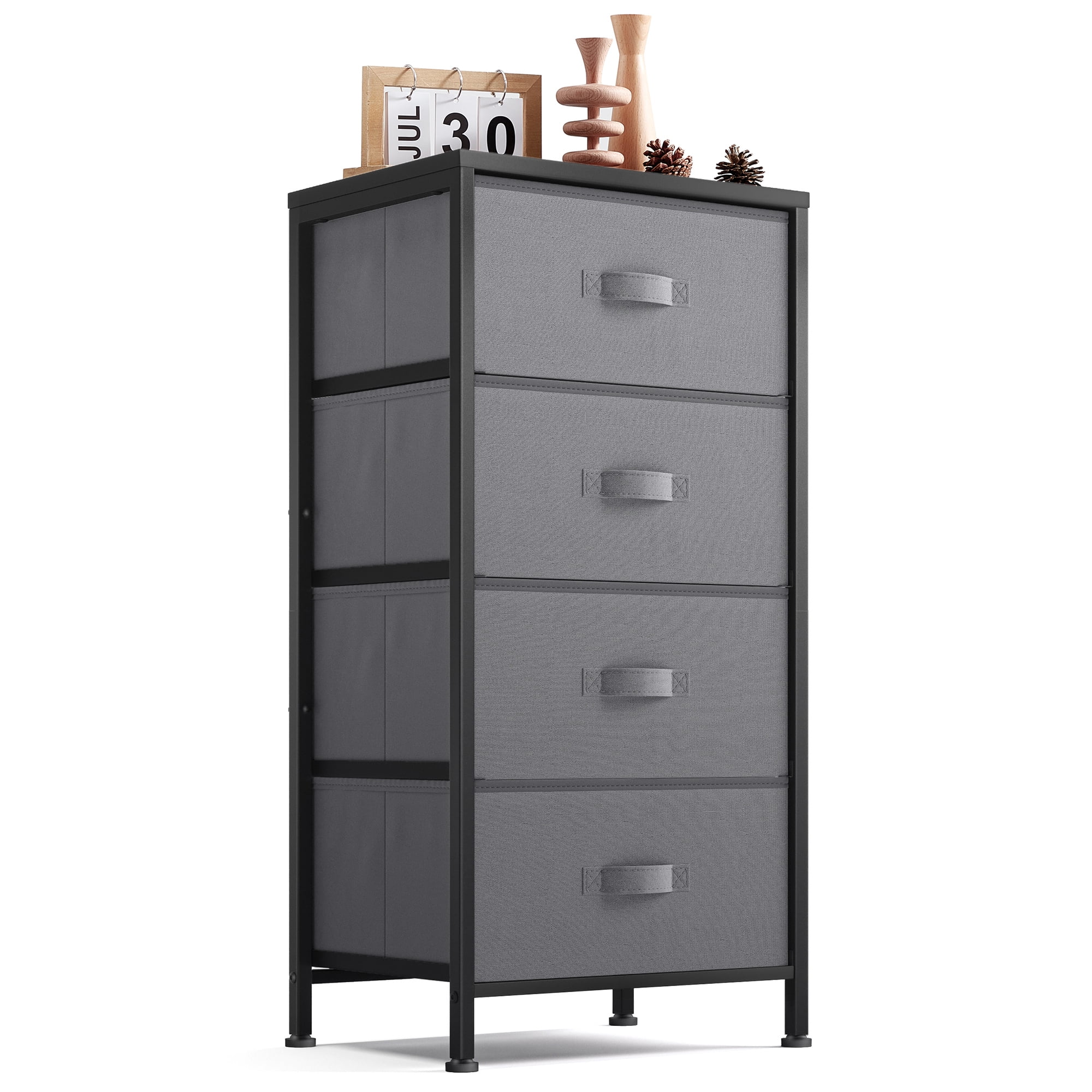 LINSY HOME 4 Fabric Drawers Dresser, Lightweight Storage Cabinet with ...