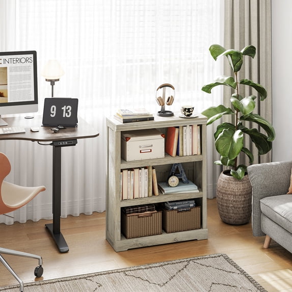 LINSY HOME 40in 3 Tier Bookshelf, Small Bookcase Shelf Storage ...