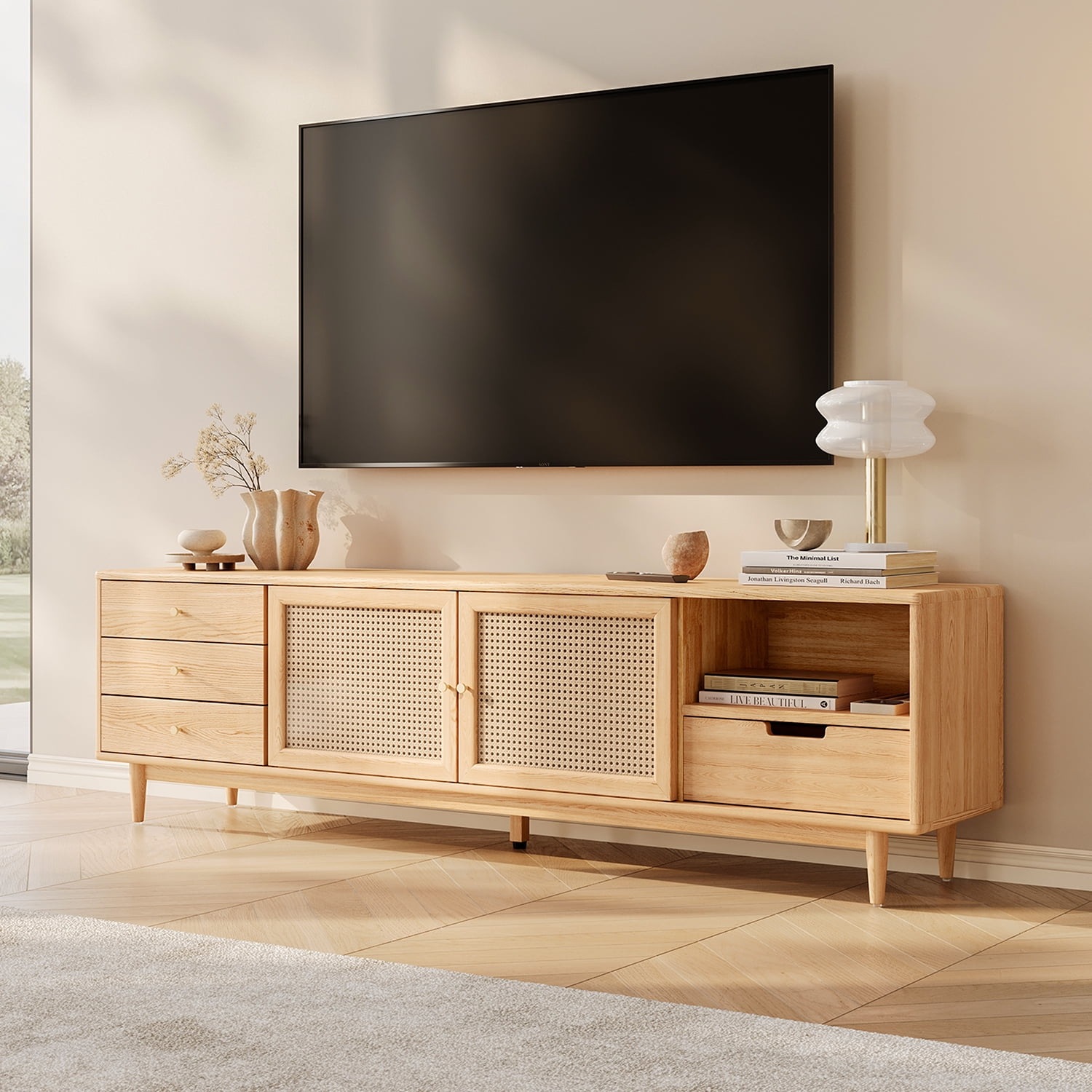 Solid wood entertainment console store